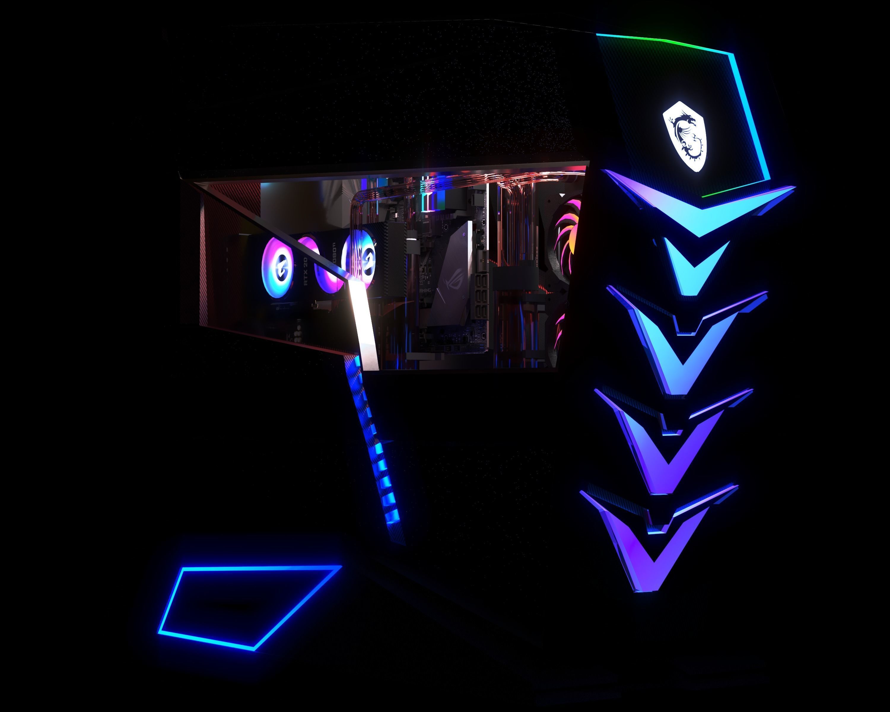 Pc Msi Case Model 3D model | CGTrader