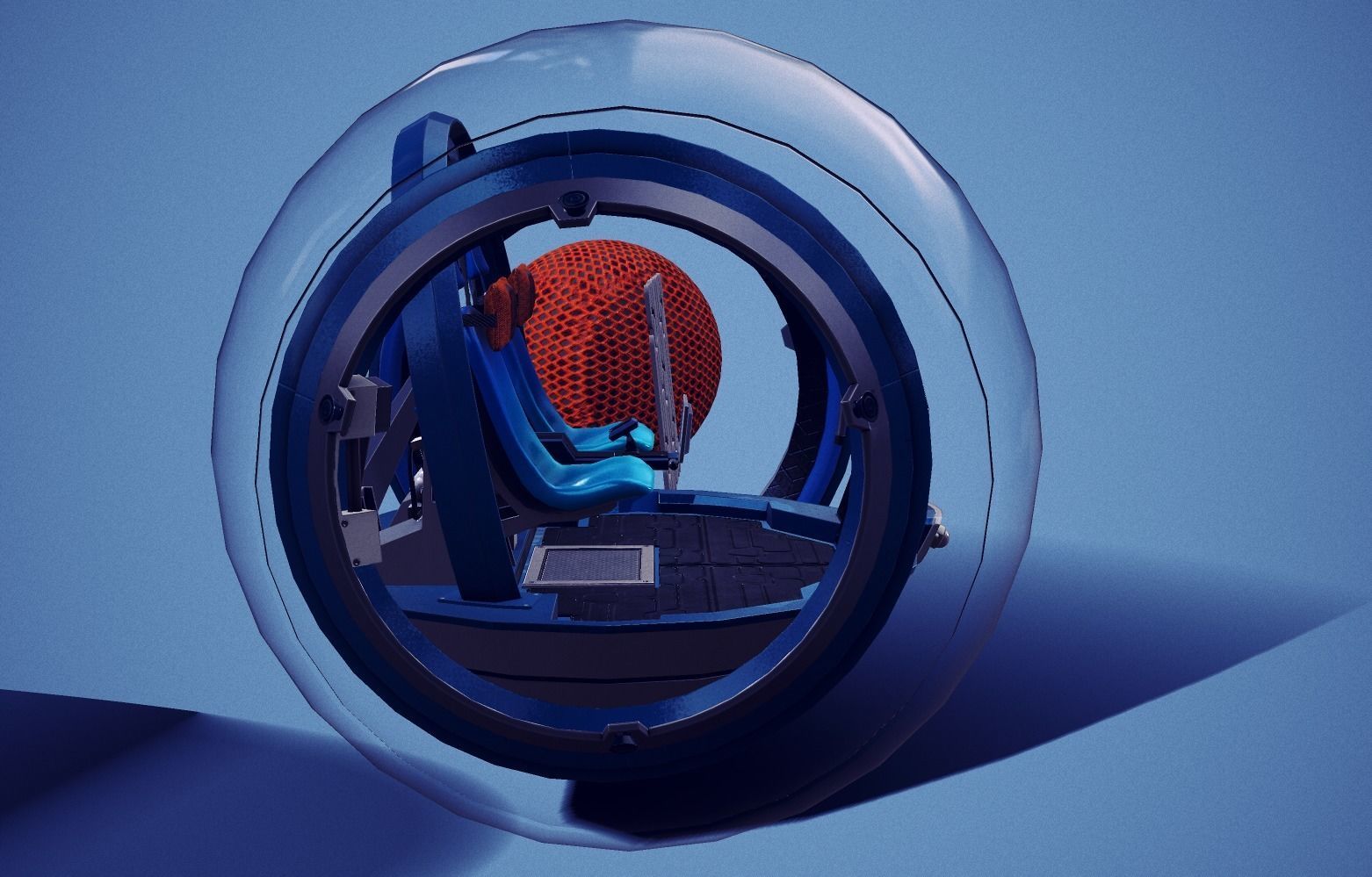 3D model Gyrosphere inside of car with two seats VR / AR / low-poly ...