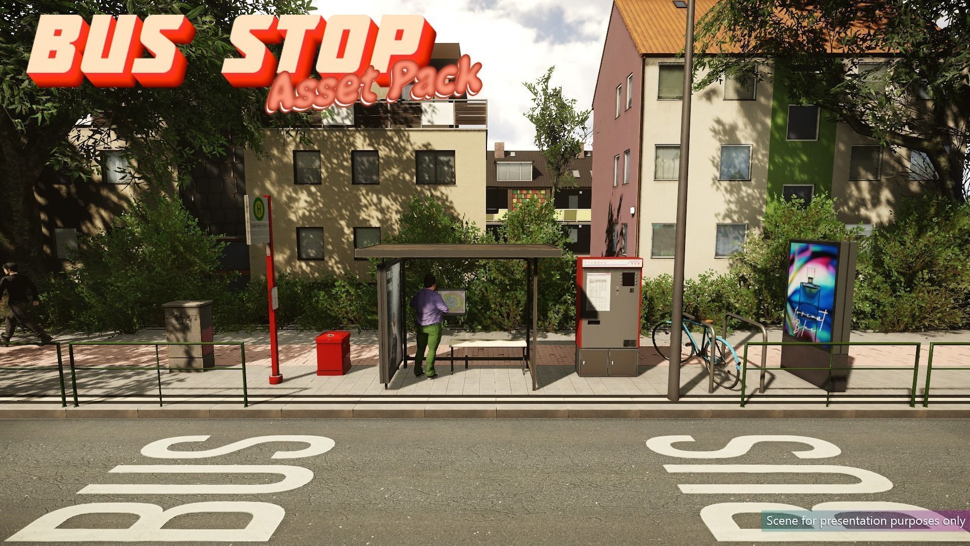 Low-Poly Bus Stop Pack free VR / AR / low-poly 3D model | CGTrader
