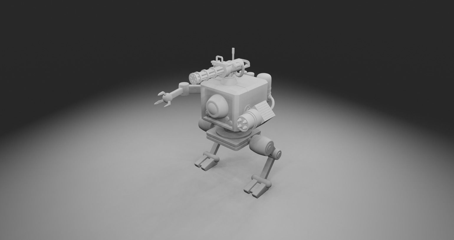 Beautiful mini combat robot made in Blender 3D 3D model | CGTrader