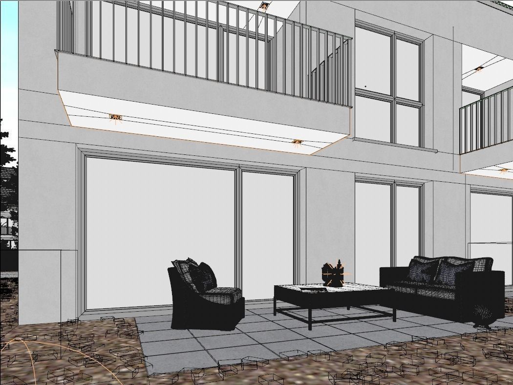 Beautiful terrace night view 3D model | CGTrader