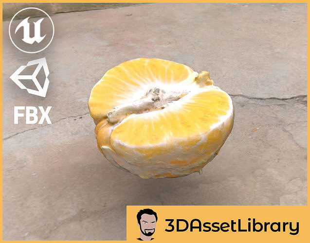 3D model Half Clementine 3D Scan for Unreal and Unity and FBX VR / AR ...