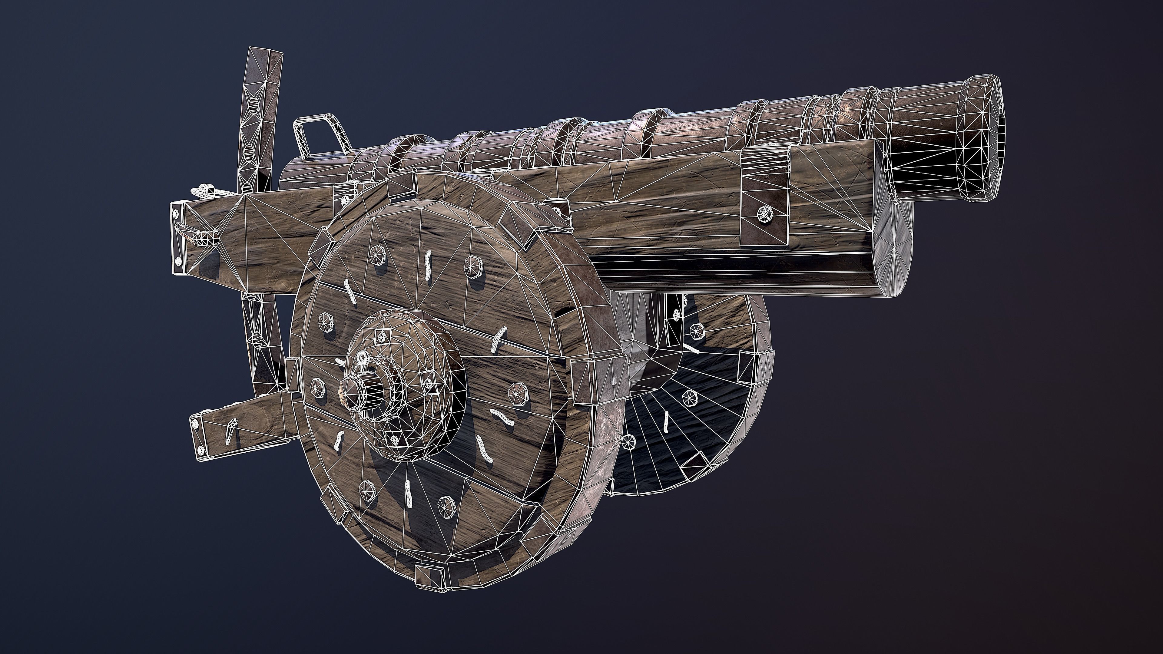 3D model The old medieval cannon straight from the battlefield VR / AR ...