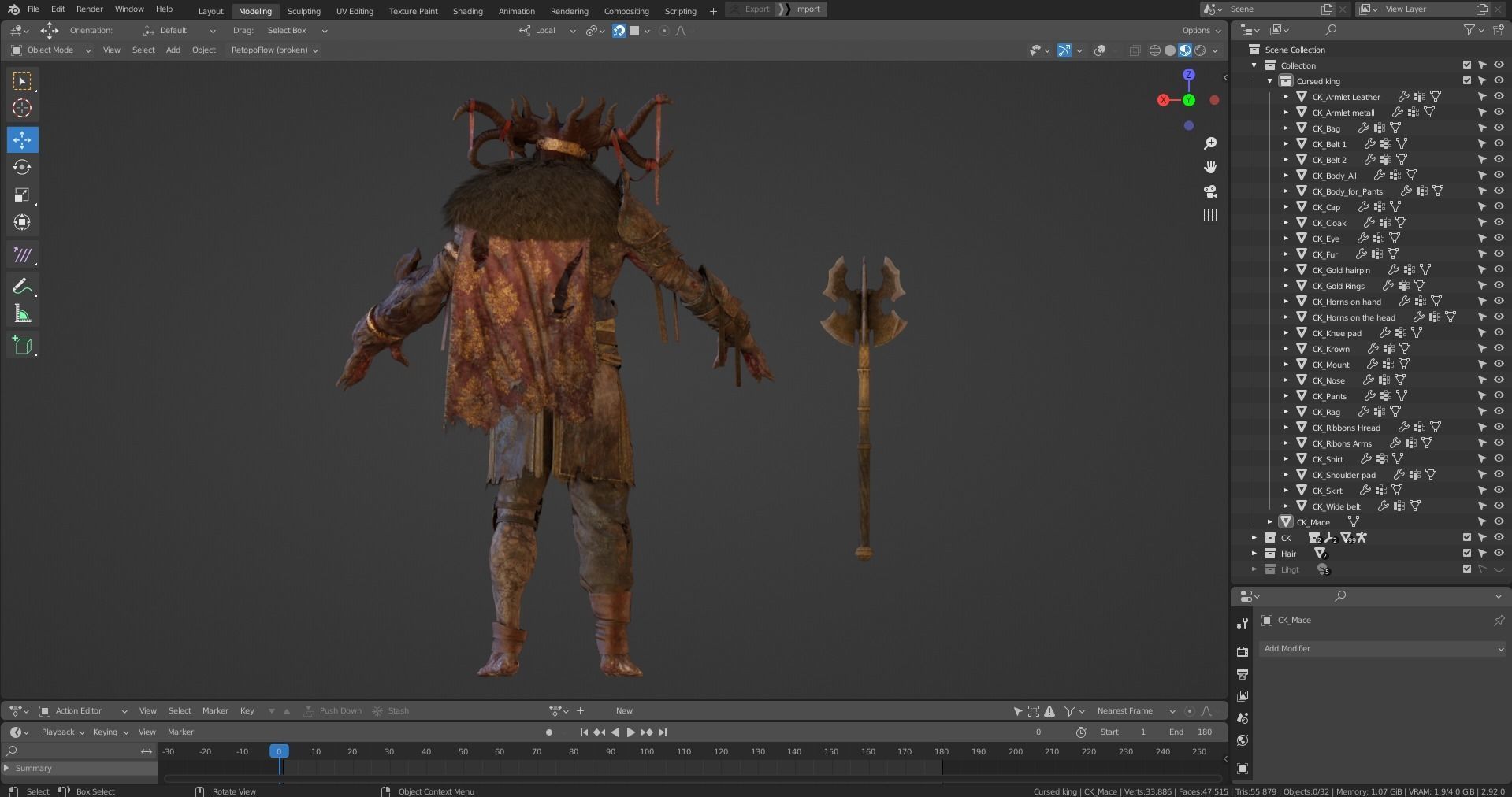 3D model Cursed King VR / AR / low-poly | CGTrader