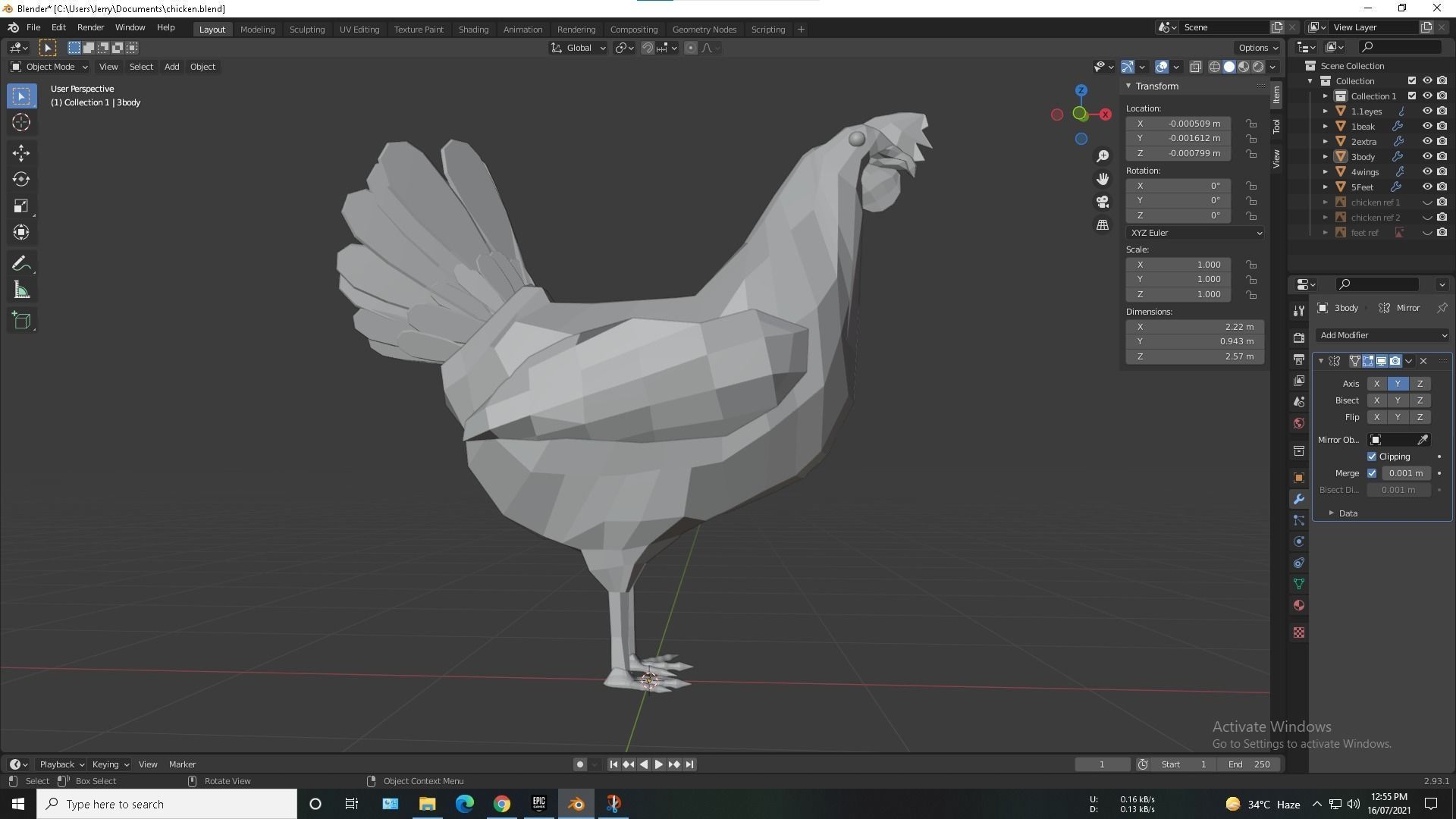 Low poly Chicken free 3D model | CGTrader