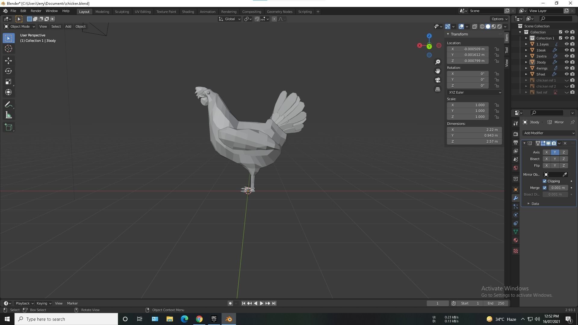 Low poly Chicken free 3D model | CGTrader
