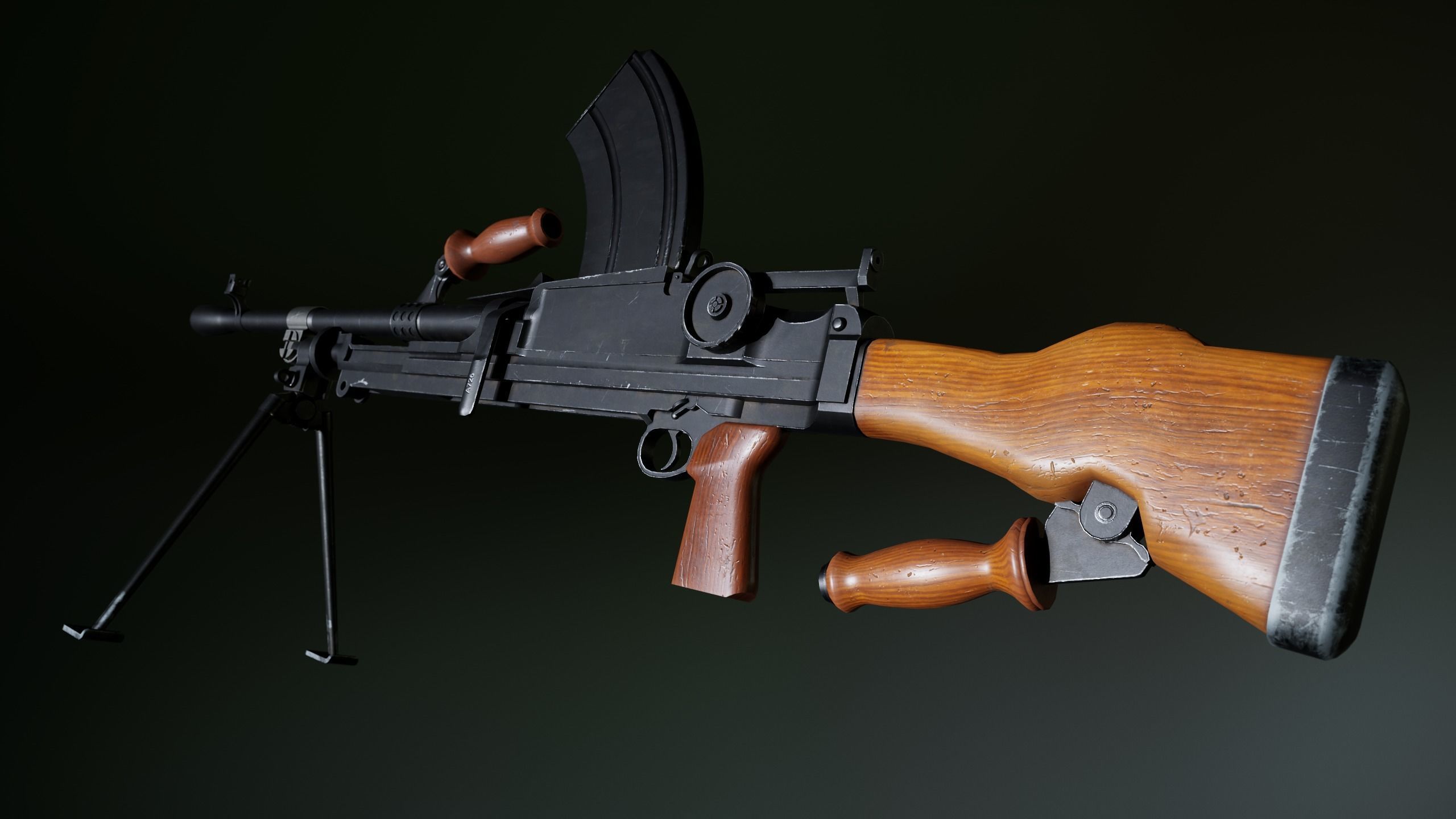 Bren Mk I - WW2 British Machine Gun PBR game-ready 3