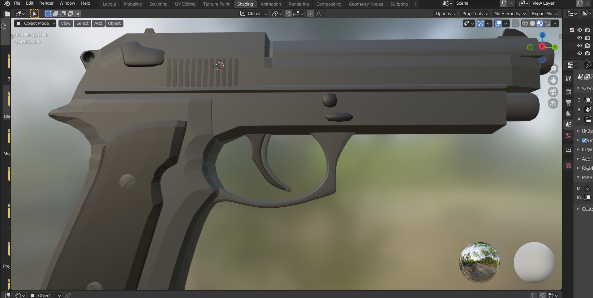 3D model Low Poly Beretta M9 Pistol VR / AR / low-poly | CGTrader
