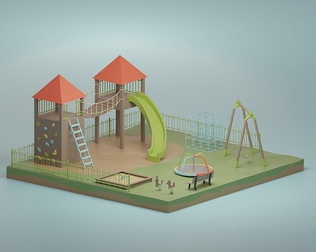 3D model Playground VR / AR / low-poly | CGTrader