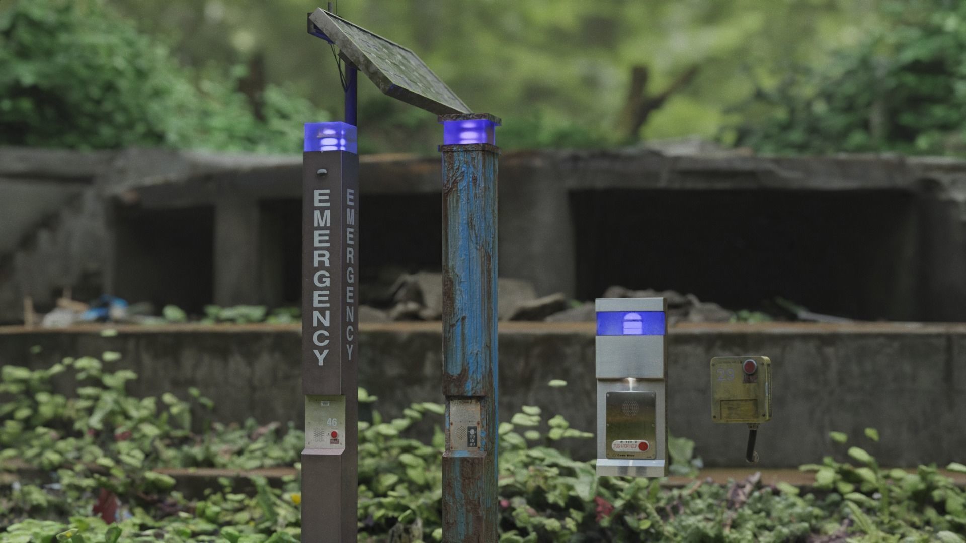 3D model Campus Blue Light System Stations VR / AR / low-poly | CGTrader