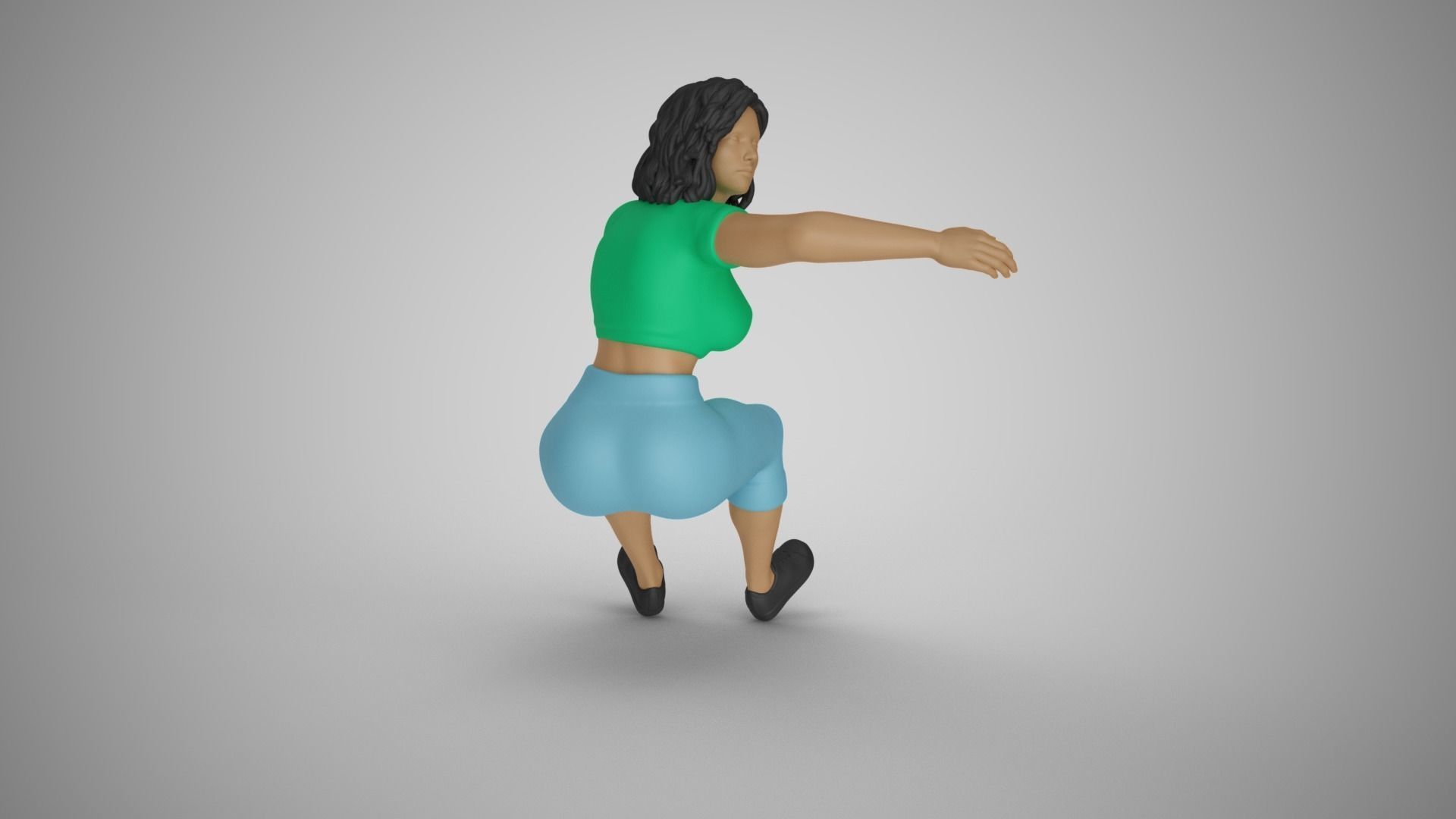 Girl Drive Back 3D model 3D printable | CGTrader