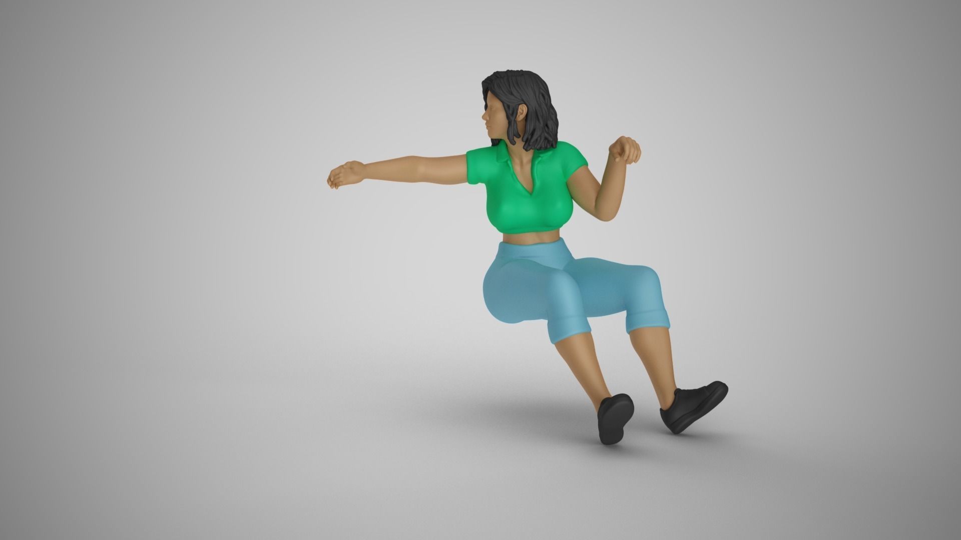 Girl Drive Back 3D model 3D printable | CGTrader