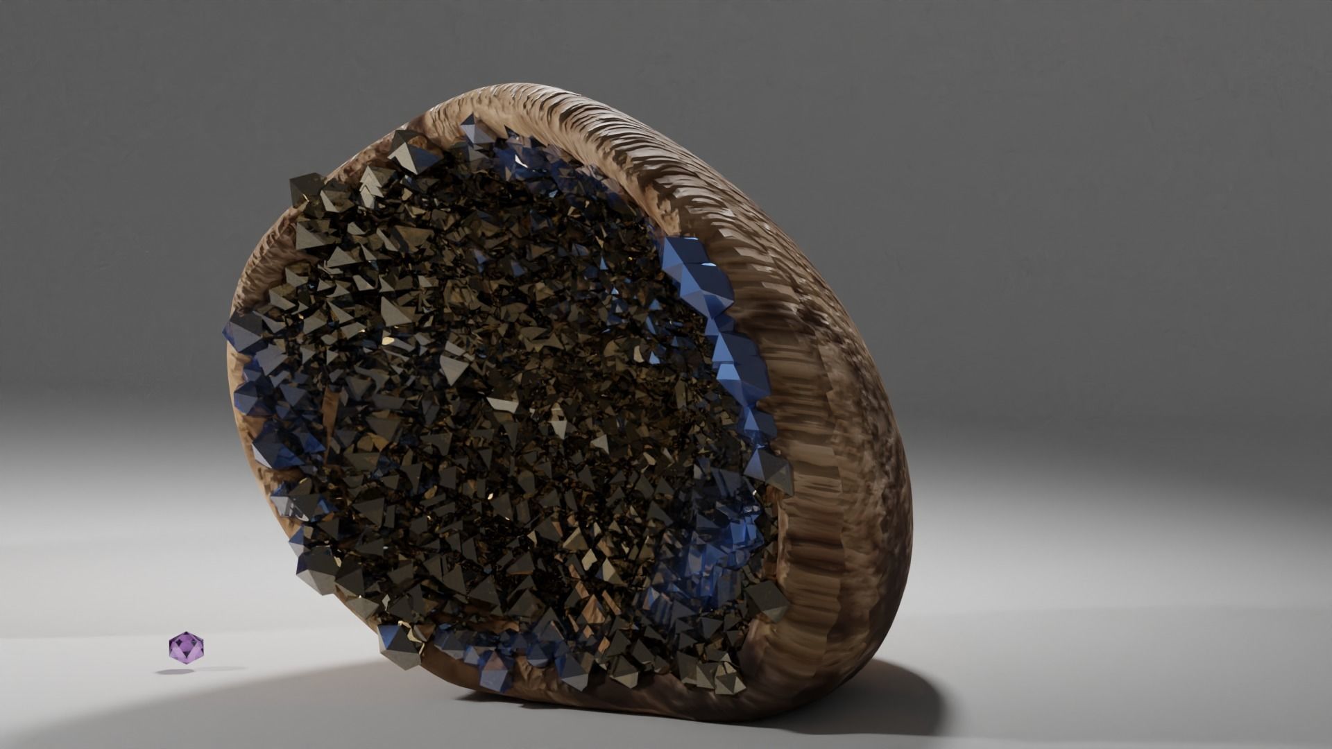 Geode Set amethyst stone free 3D model | CGTrader