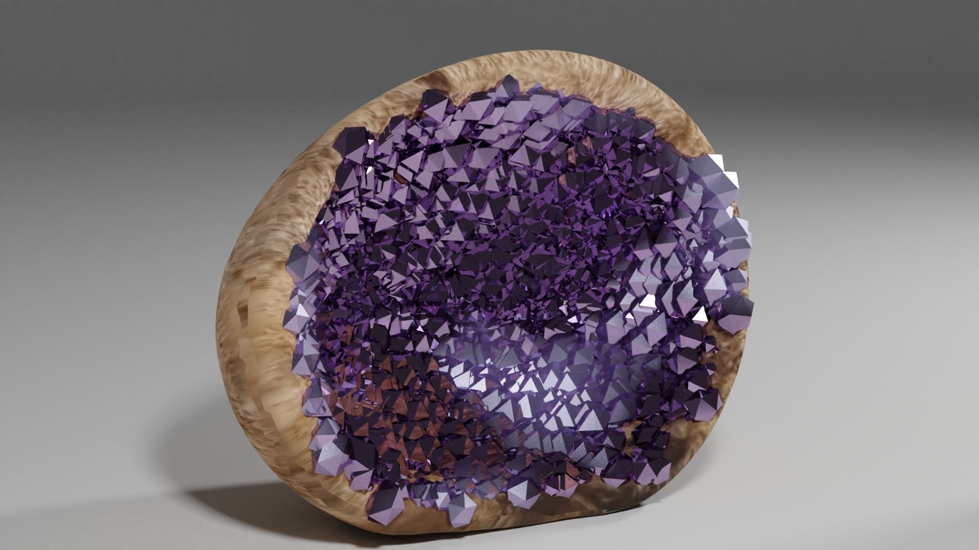 Geode Set amethyst stone free 3D model | CGTrader