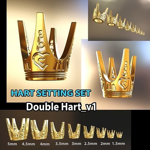Double Hart setting set 3D model 3D printable | CGTrader