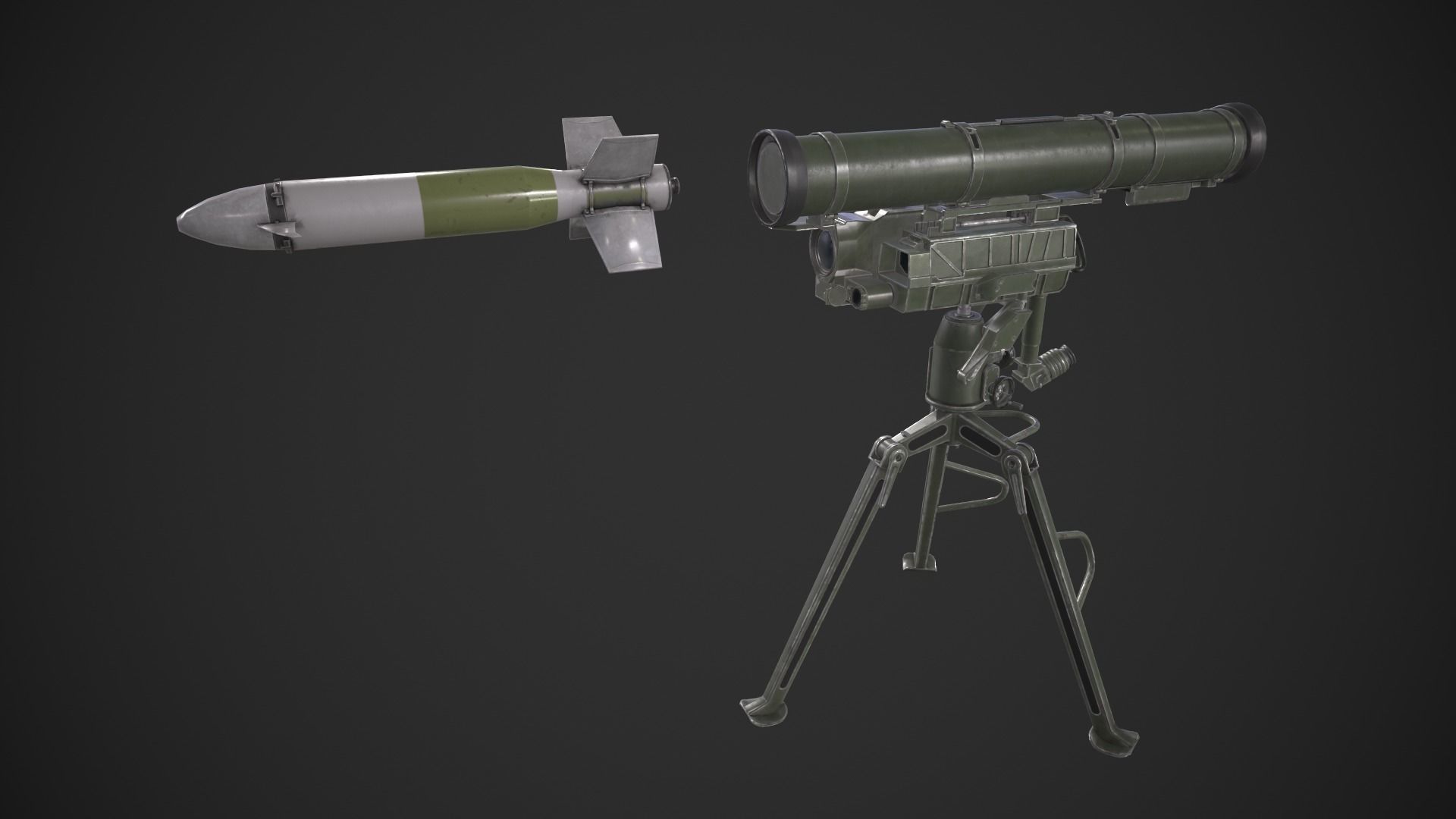 3D model 9M133 Kornet VR / AR / low-poly | CGTrader