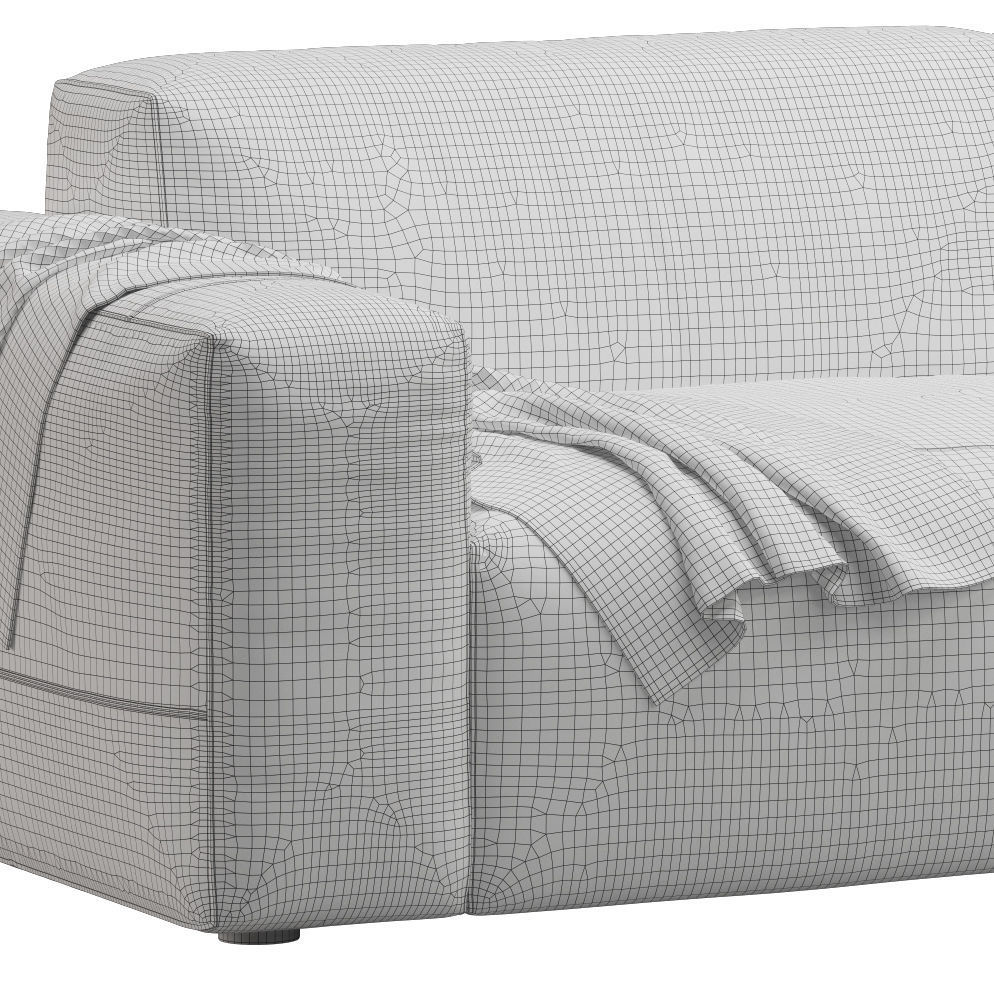 Grey Leather 2seat Cloud Sofa by Prostoria 3D model | CGTrader