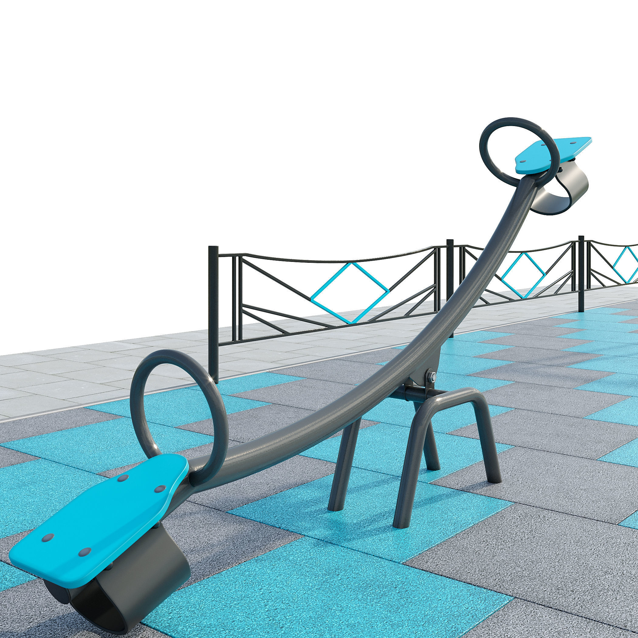 Stylish turquoise playground 3D model | CGTrader