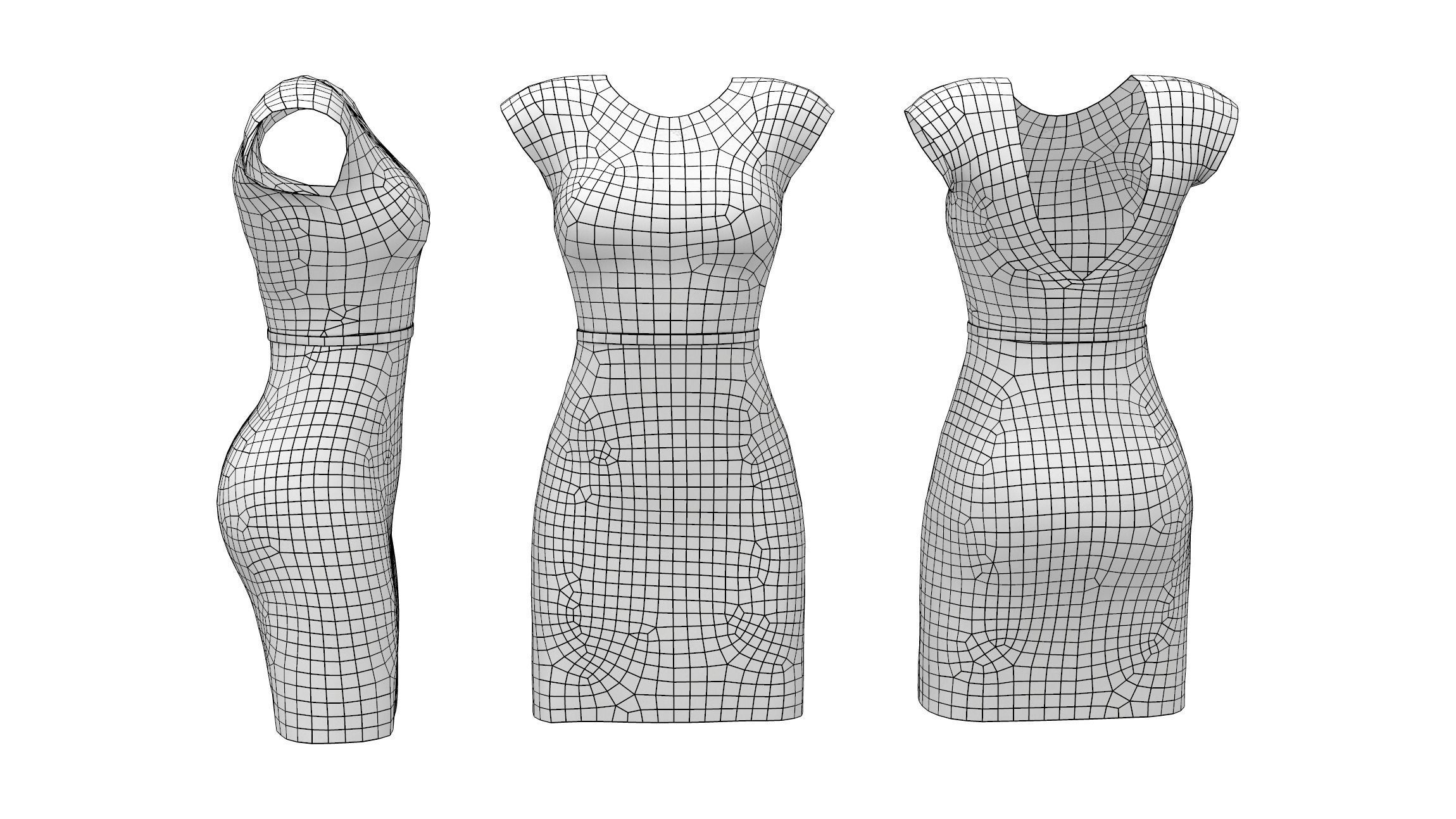 3D model Sheath Dress VR / AR / low-poly | CGTrader