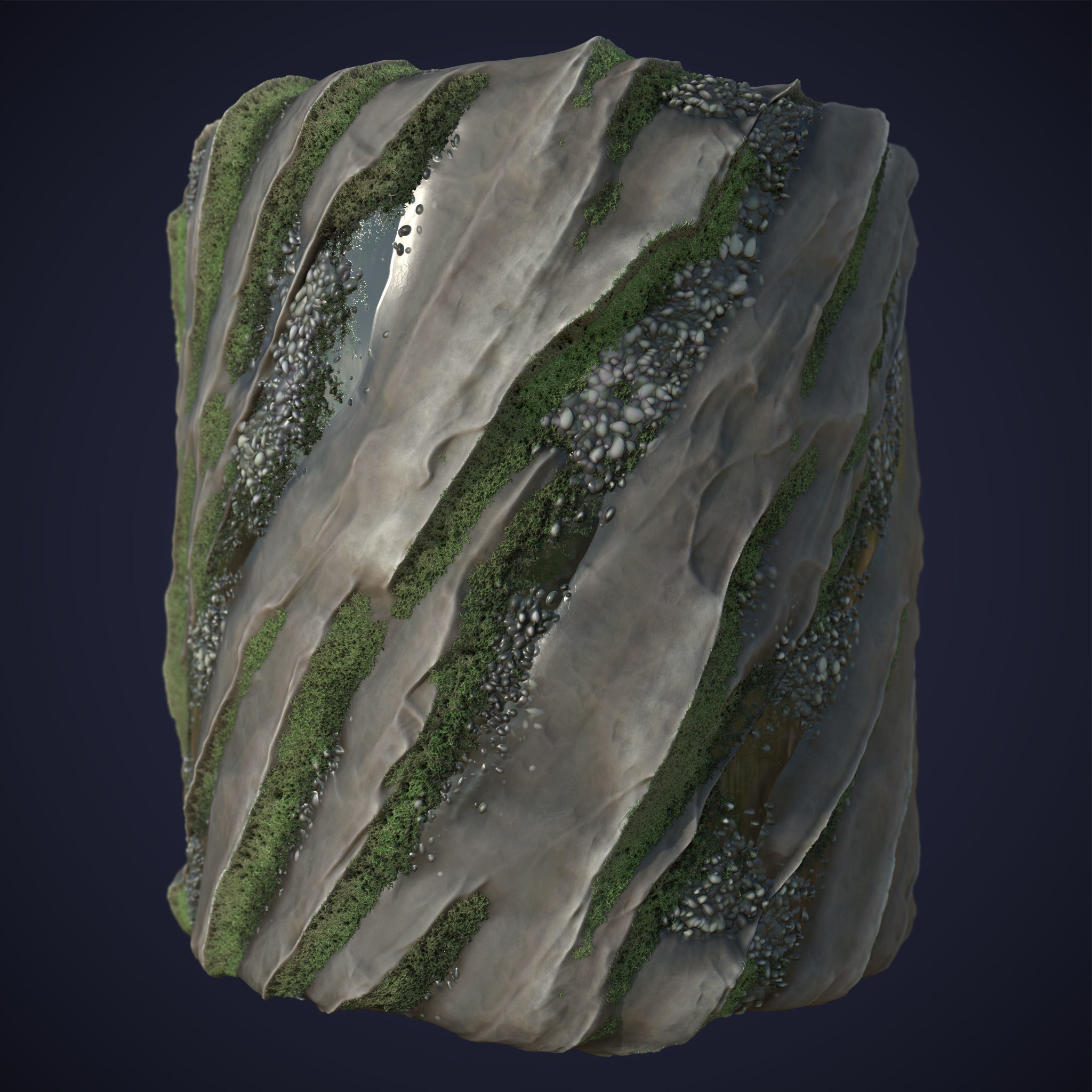 Wet Mossy Rock - SBSAR - PNG - 4K - Seamless - 2 Variations Texture ...