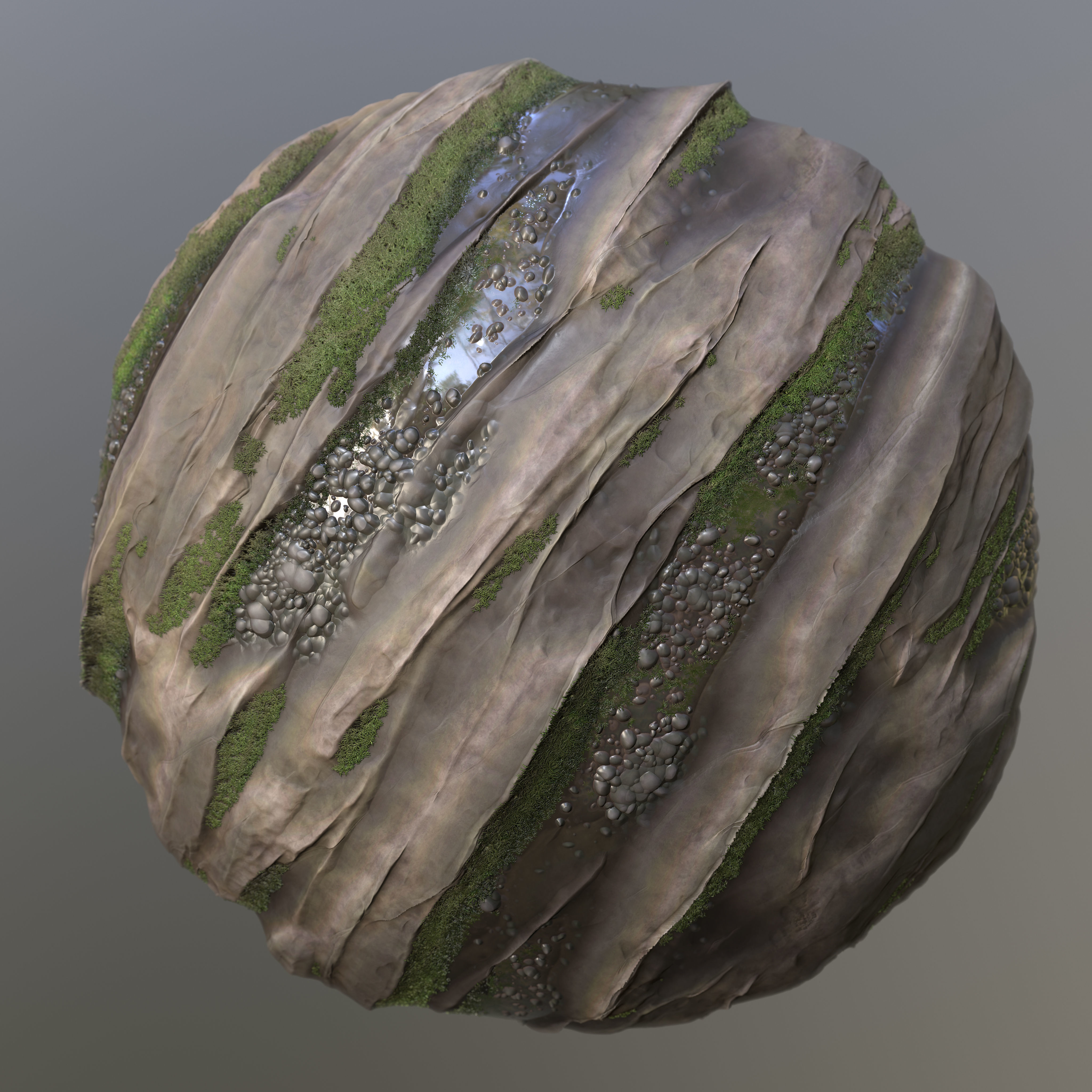 Wet Mossy Rock - SBSAR - PNG - 4K - Seamless - 2 Variations Texture ...