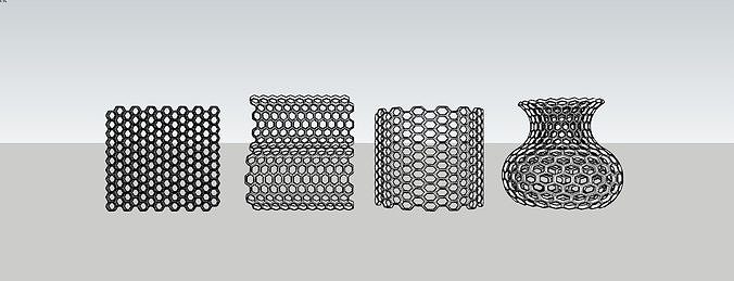 PATTERNS 3 set of wire mesh vases 3D model | CGTrader