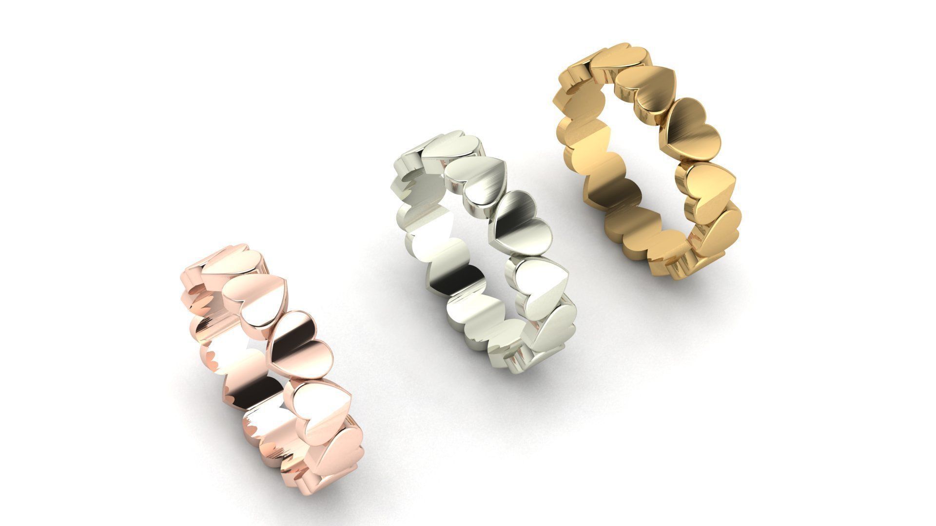 Heart Ring 3D model 3D printable | CGTrader