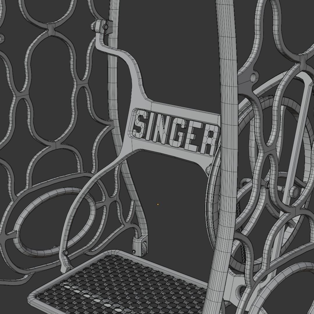 Vintage Table - Singer Sewing Machine Stand 3D model | CGTrader