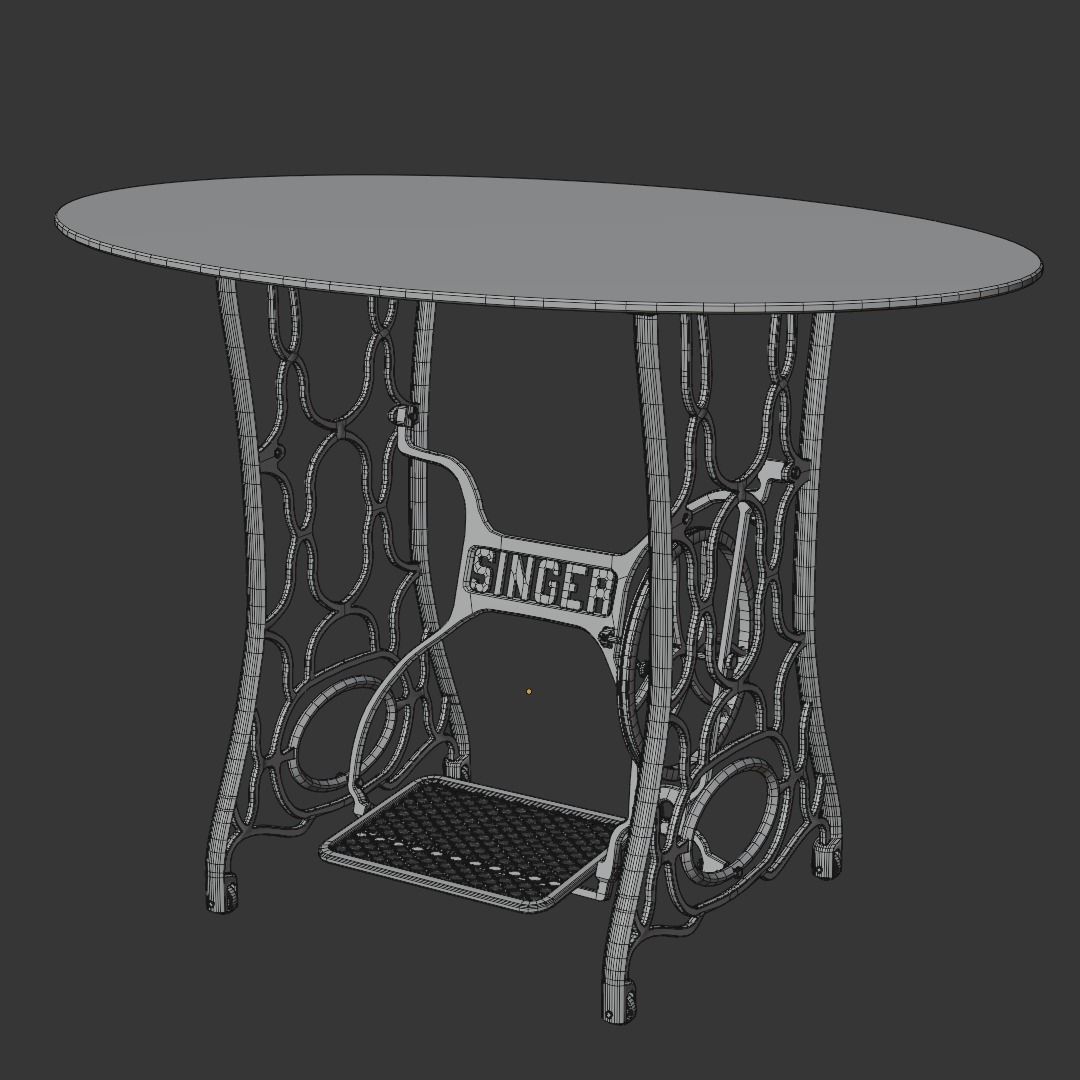 Vintage Table - Singer Sewing Machine Stand 3D model | CGTrader