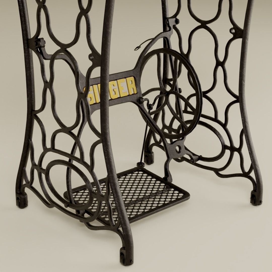 Vintage Table - Singer Sewing Machine Stand 3D model | CGTrader