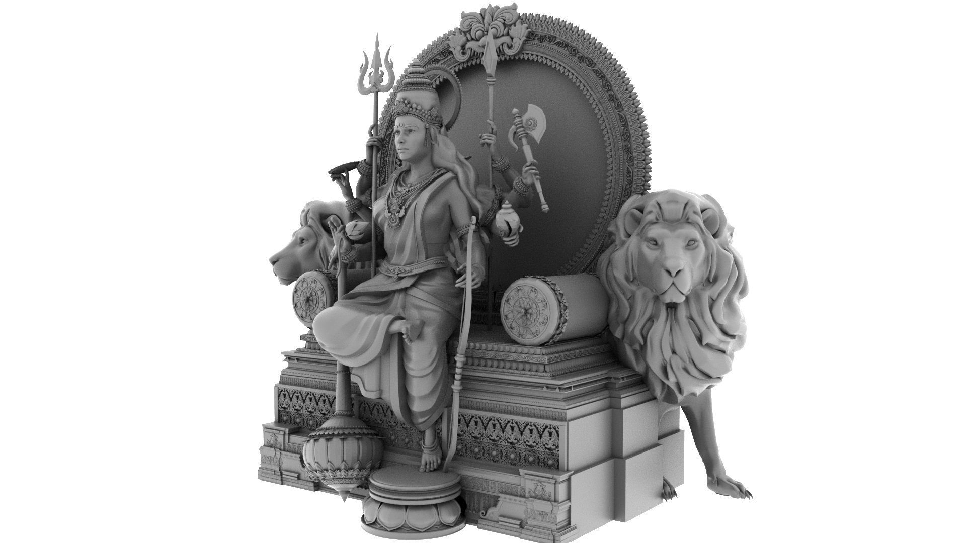 god durga devi 3d model 3D model | CGTrader