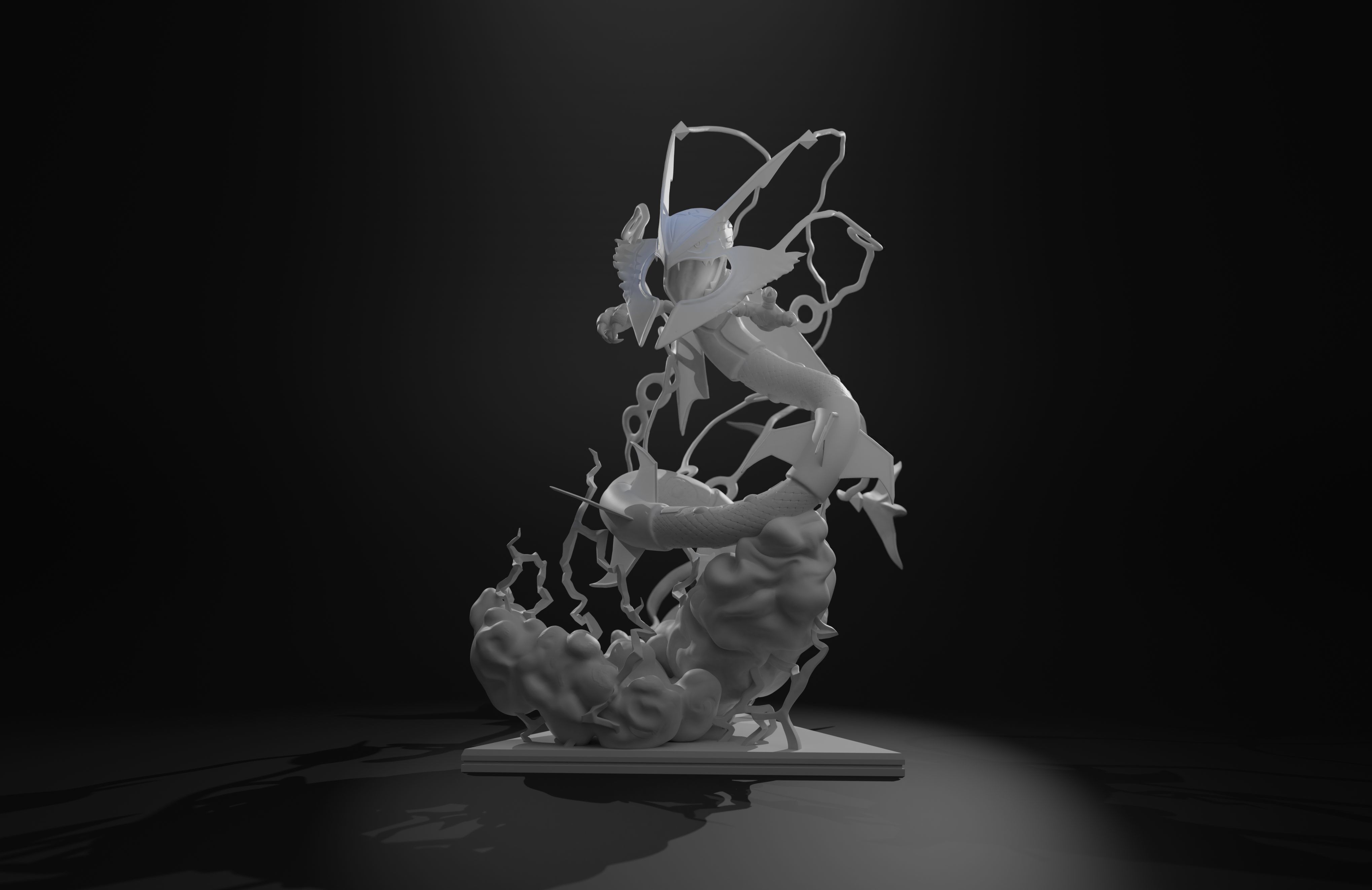 MEGA RAYQUAZA - 3D PRINTABLE POKEMON with cuts and as a whole 3D model ...