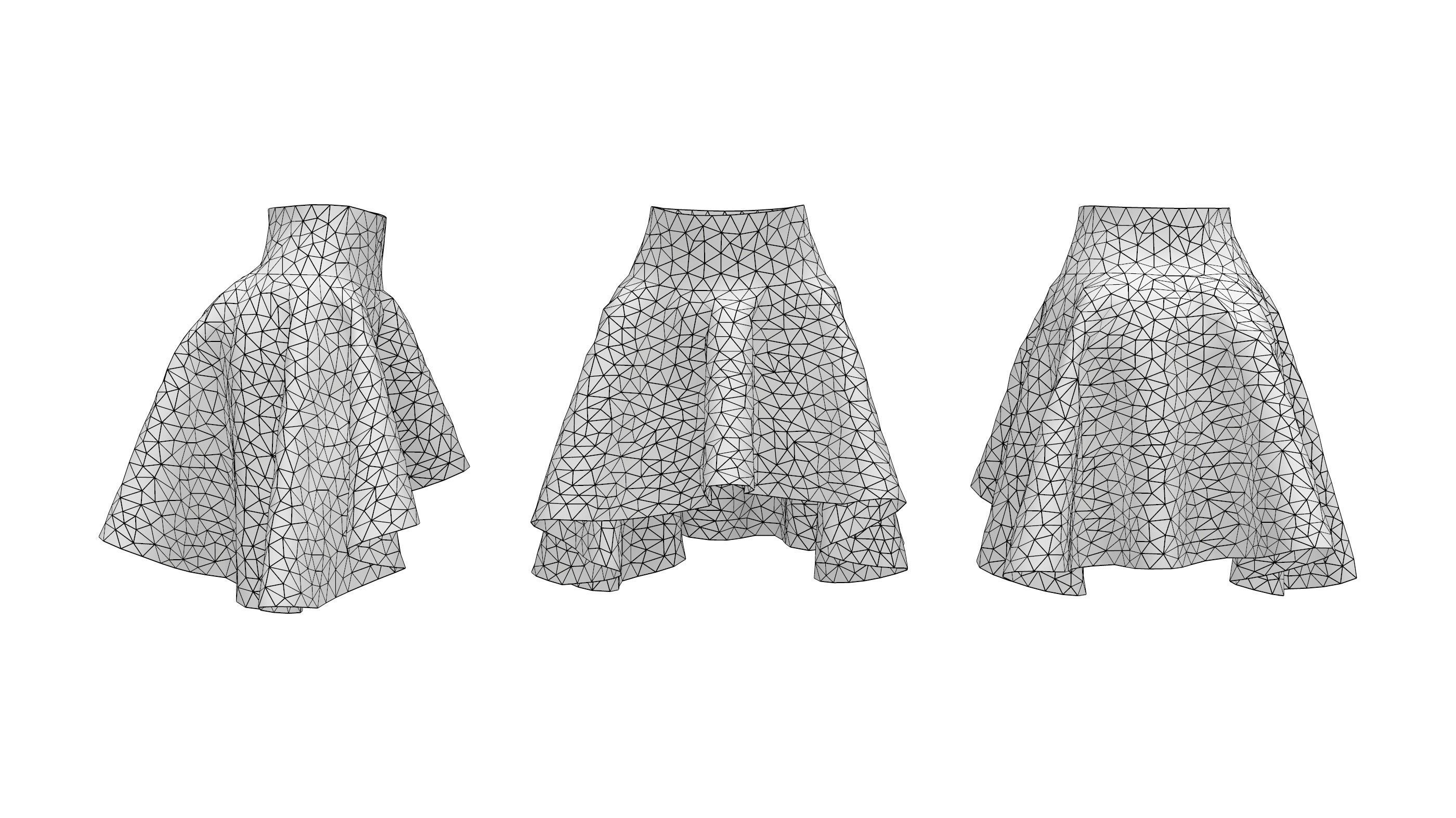3D model High Waist Hem Short Skirt VR / AR / low-poly | CGTrader