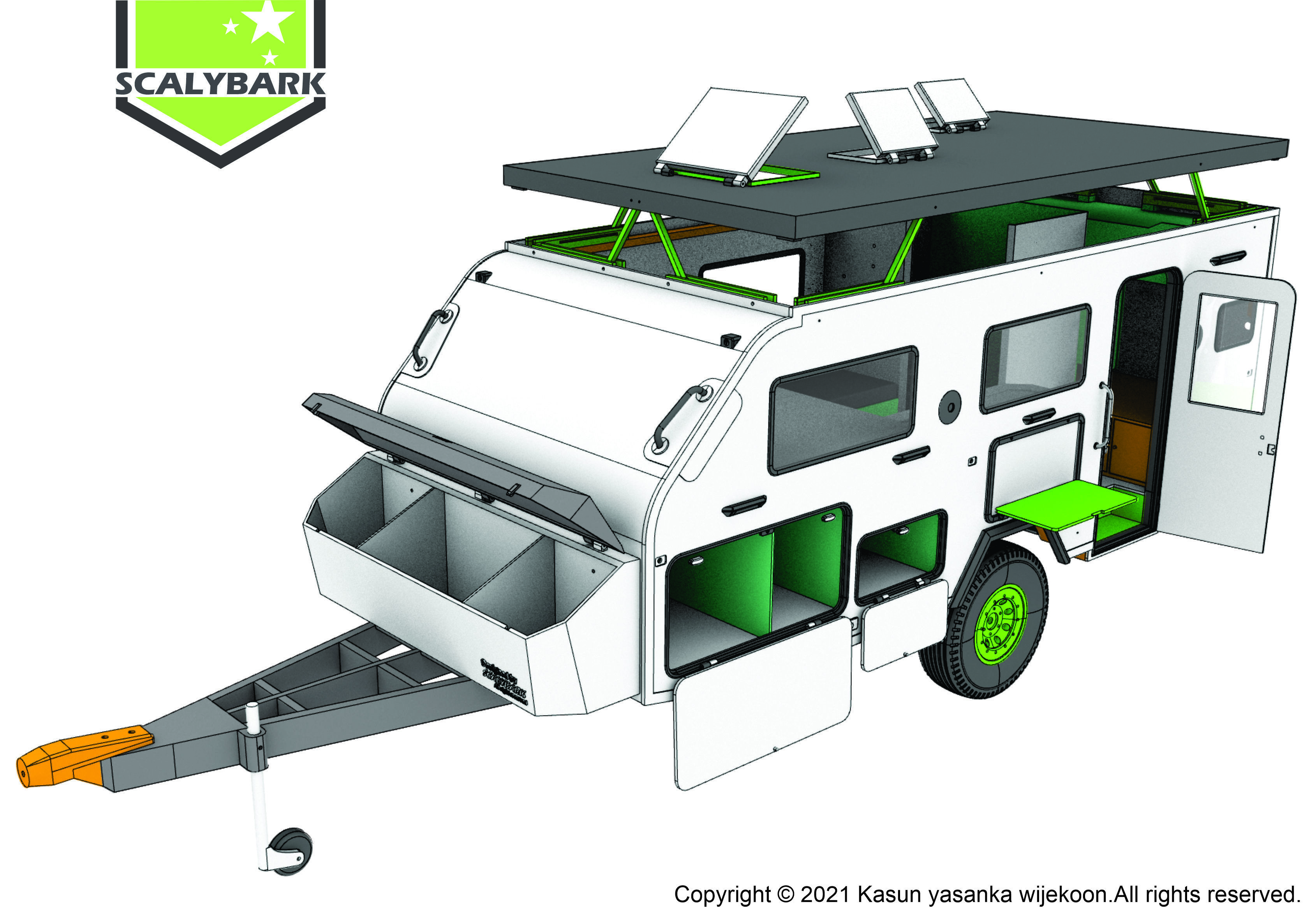 OFF ROAD CAMPING TRAILER 3D PRINTABLE MODEL STL 3D model 3D printable ...