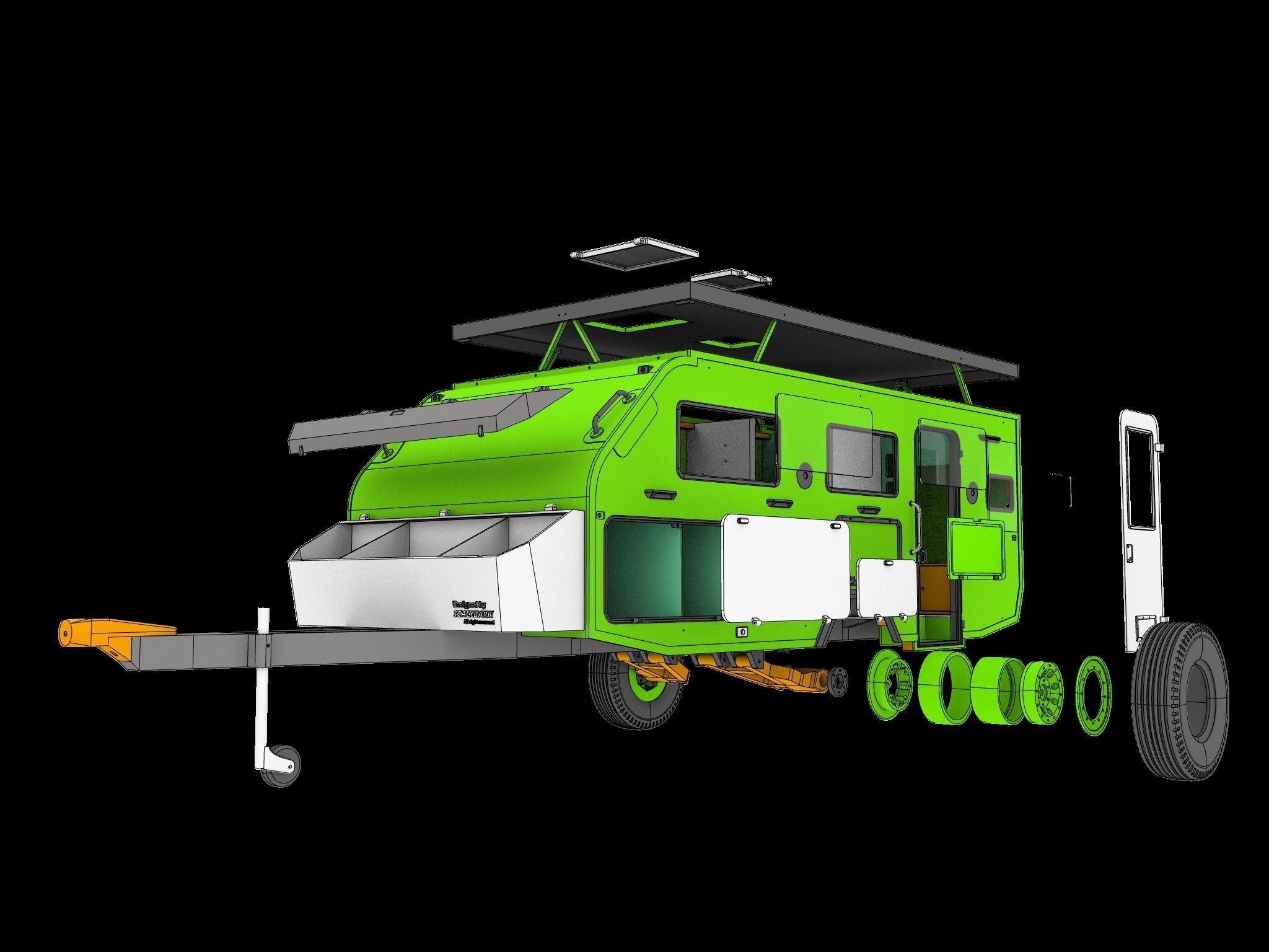 OFF ROAD CAMPING TRAILER 3D PRINTABLE MODEL STL 3D model 3D printable ...