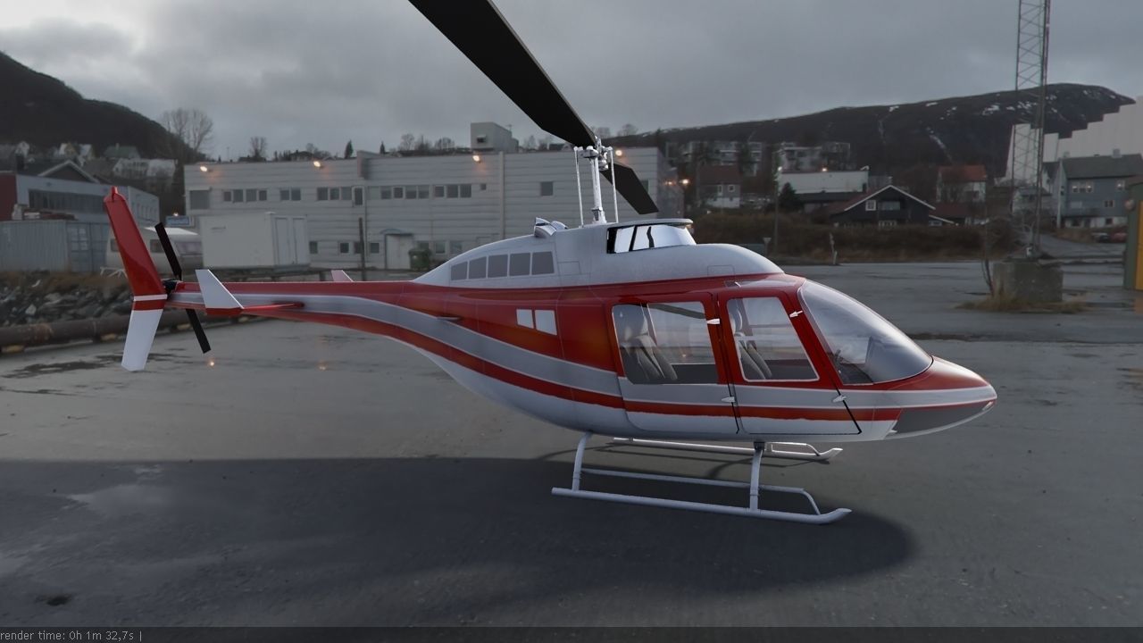 Bell 206 Rescue Red 3D model animated | CGTrader