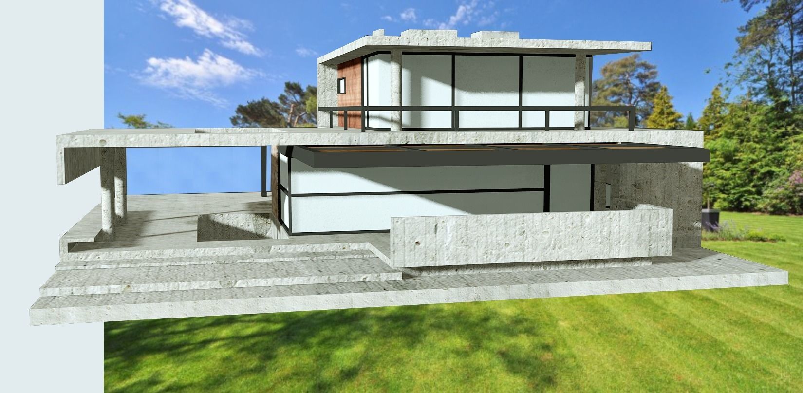 3D model Moden Concrete House VR / AR / low-poly | CGTrader