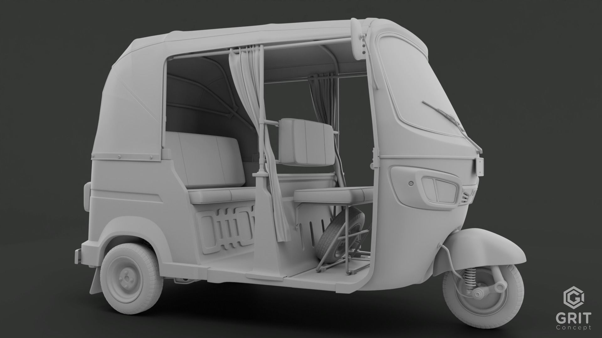 3D model TRICYCLE - RICKSHAW 3D MODEL VR / AR / low-poly | CGTrader