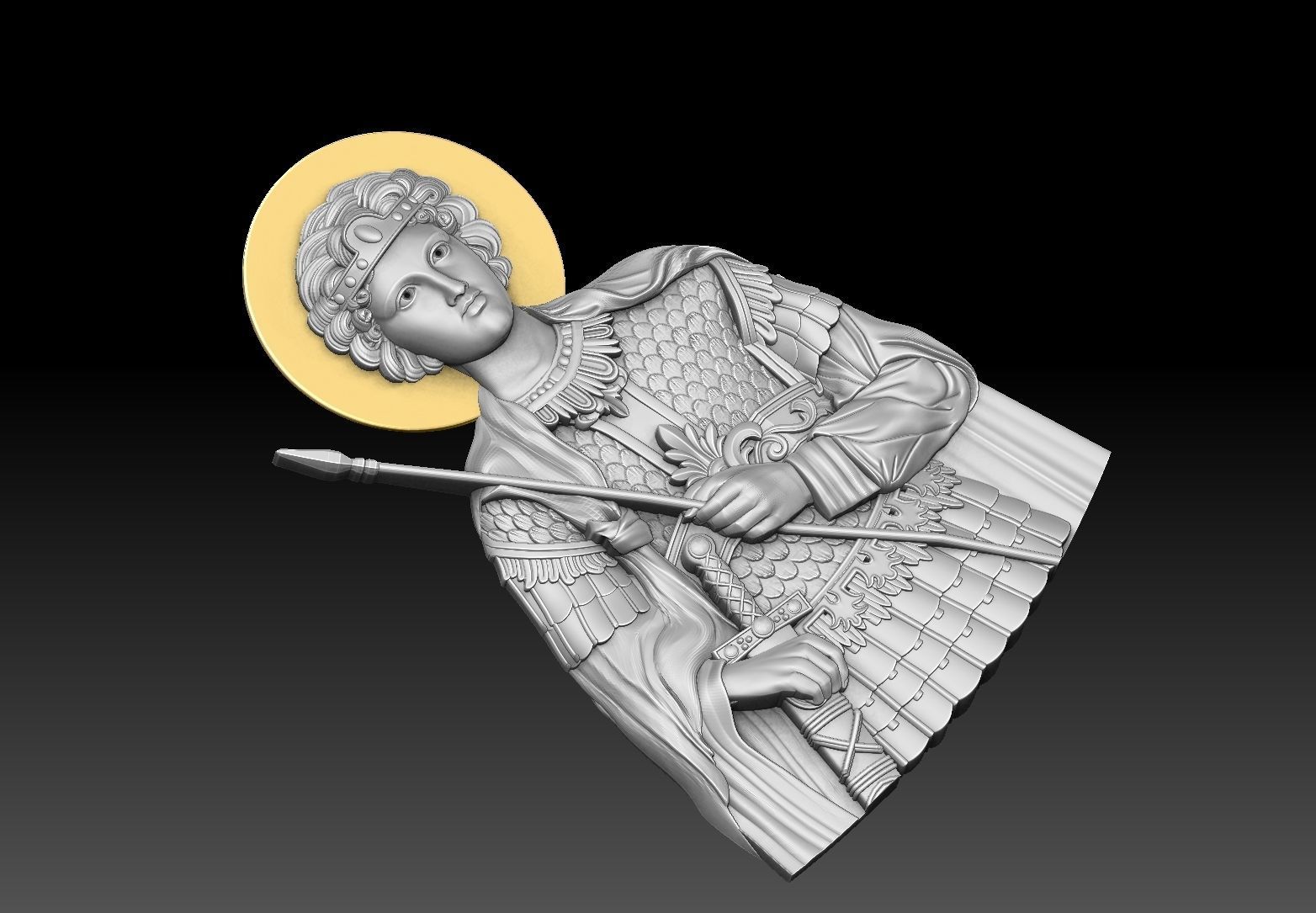 Saint George bas relif 3D cnc model 3D model 3D printable | CGTrader