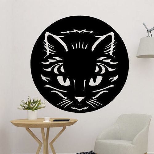 Cat Face Decoration 2D 3D model 3D printable | CGTrader