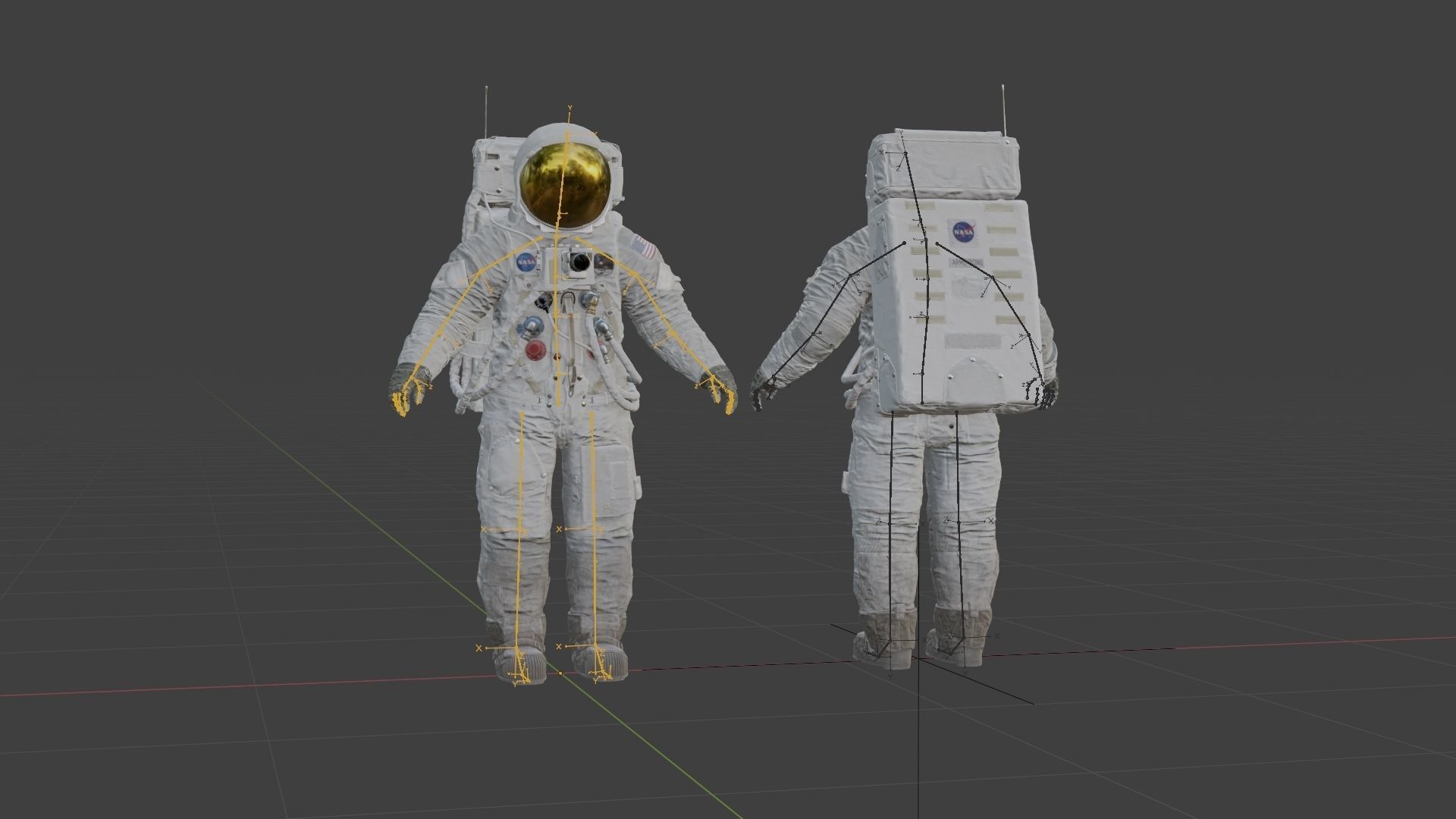 3D model Apollo 11 A7L Spacesuit Rigged VR / AR / low-poly rigged | CGTrader