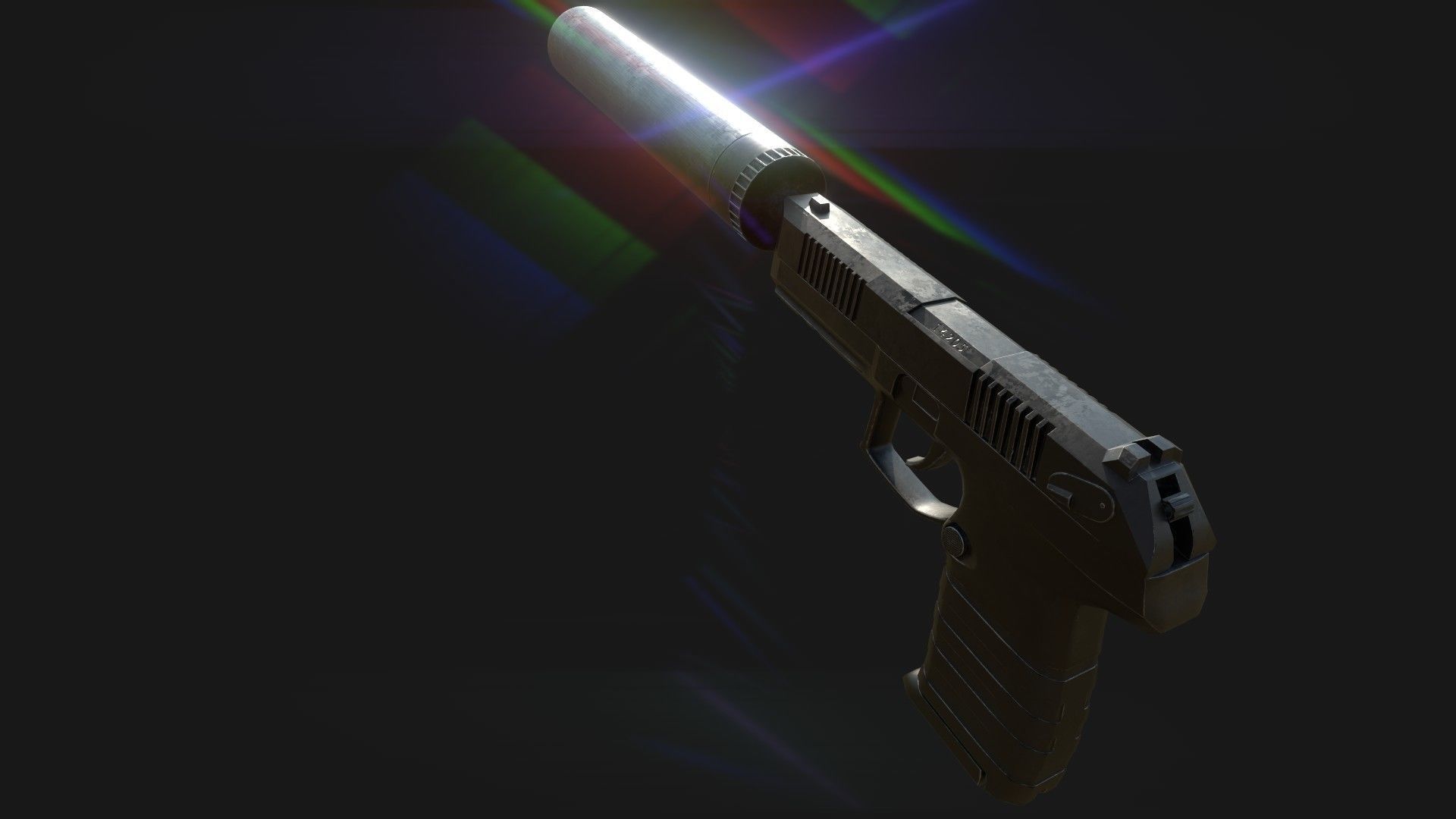 3D model Russian self loading pistol Udav with silencer VR / AR / low ...