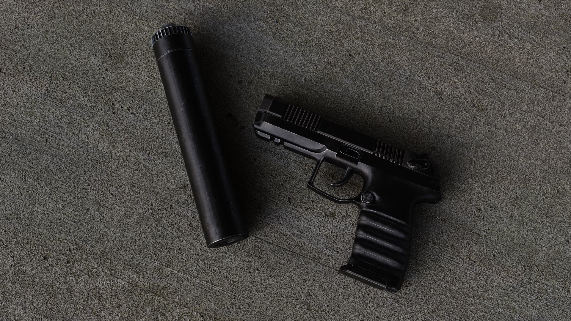 3D model Russian self loading pistol Udav with silencer VR / AR / low ...