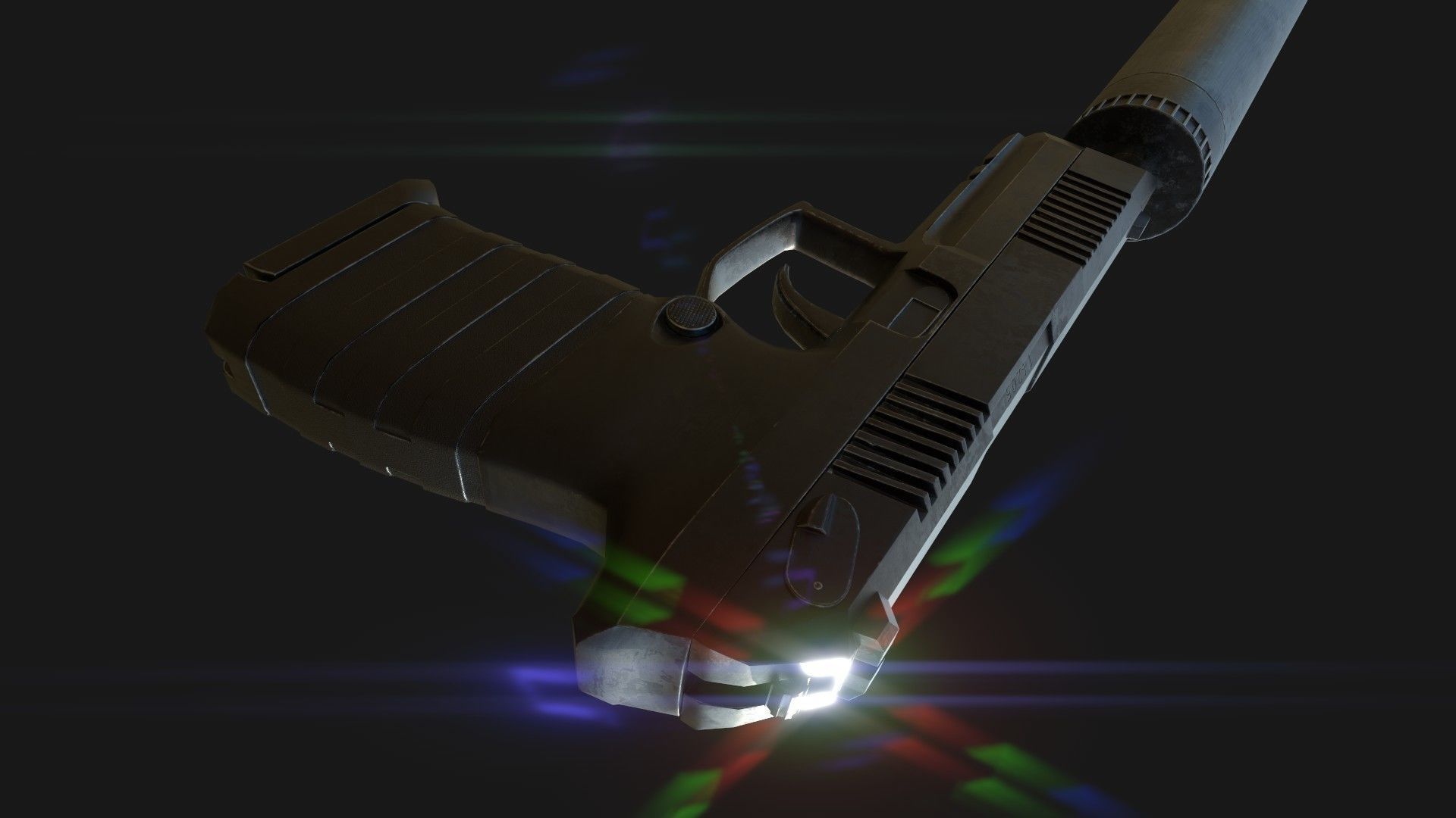 3D model Russian self loading pistol Udav with silencer VR / AR / low ...