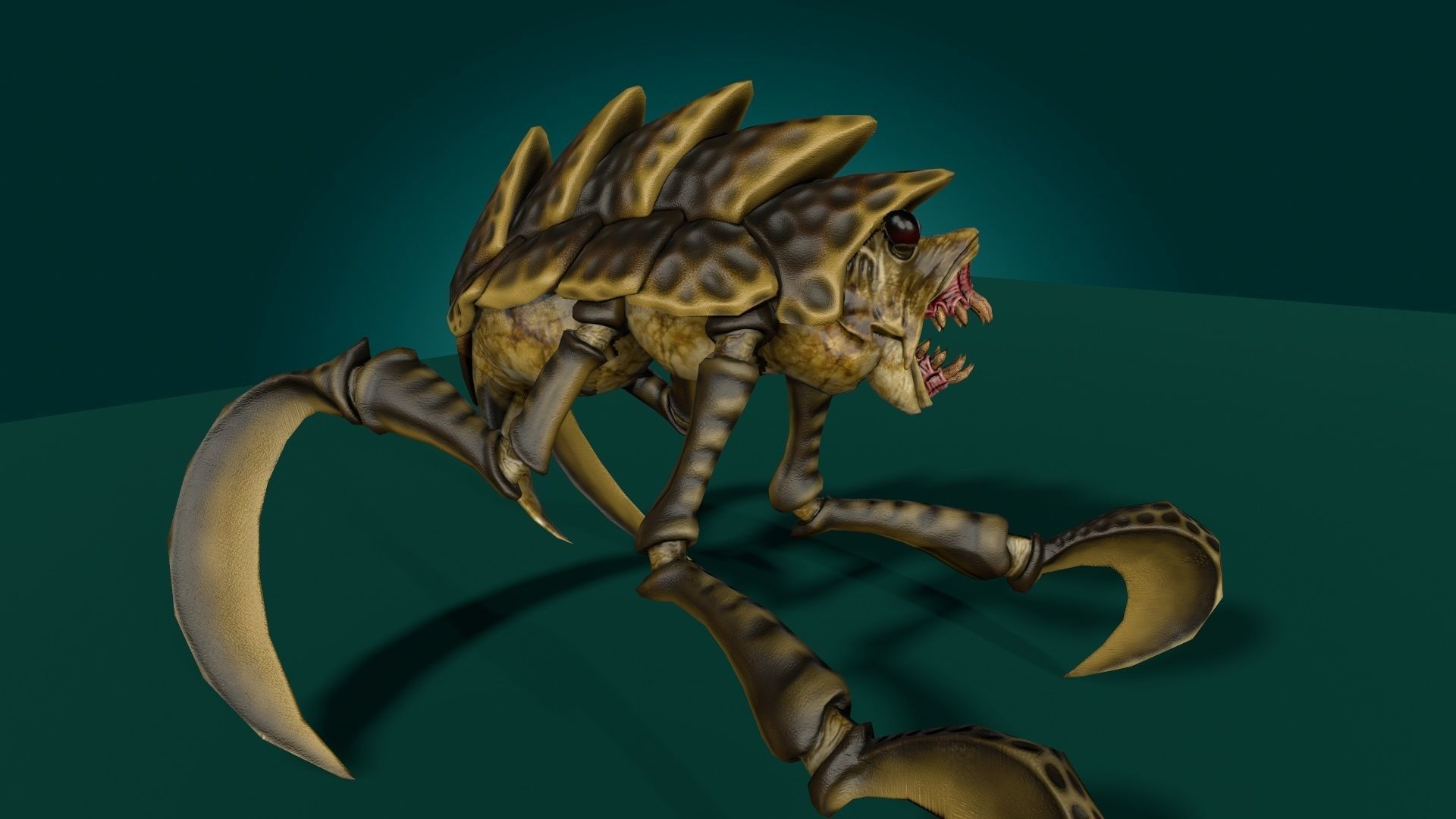 3D model Shell Monster VR / AR / low-poly rigged animated | CGTrader