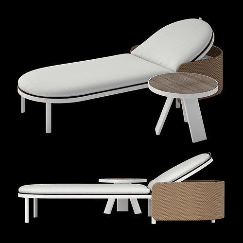 Ethimo Esedra sun lounger 3D model | CGTrader