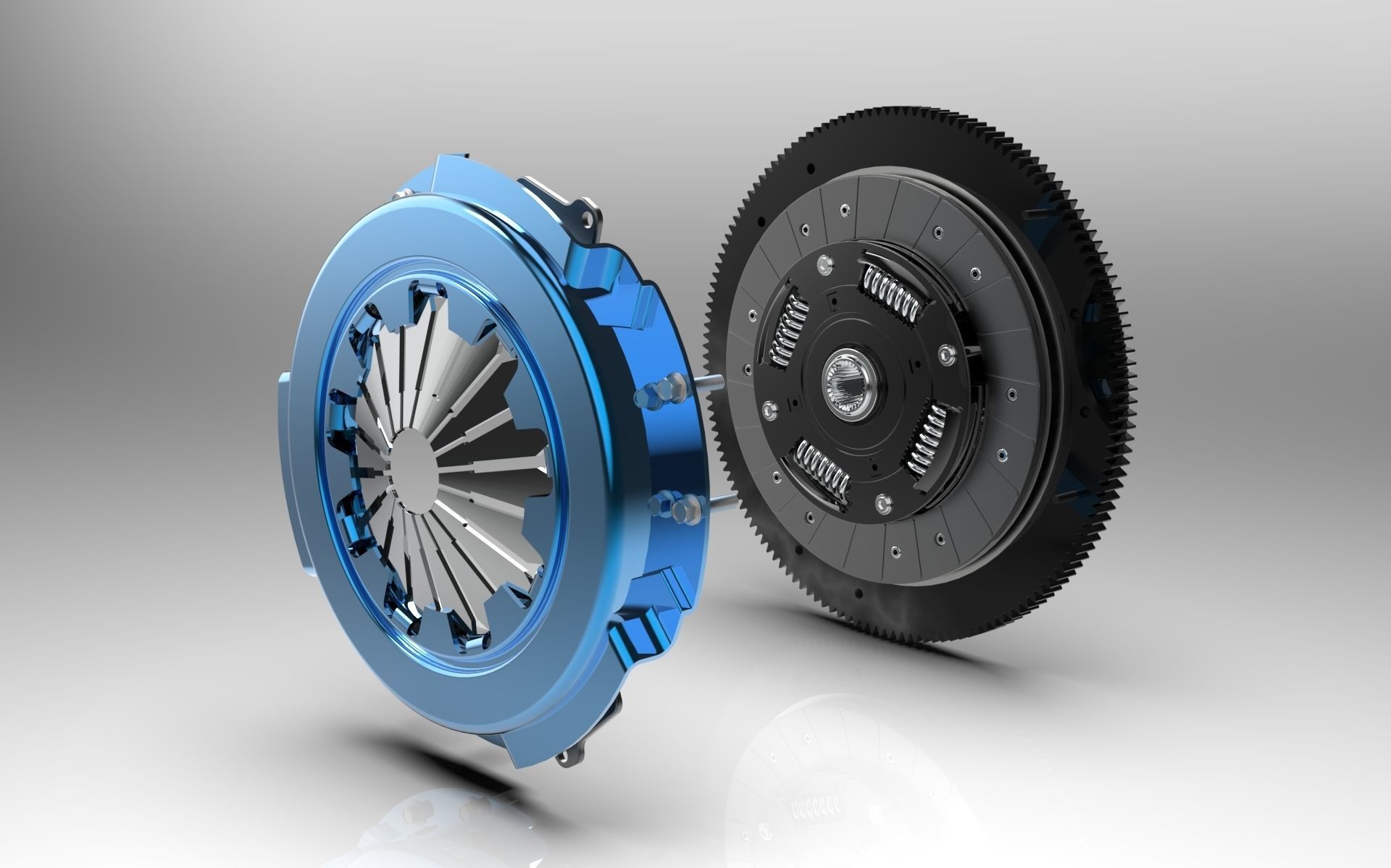 Clutch With Fly-Wheel 3D model animated rigged | CGTrader
