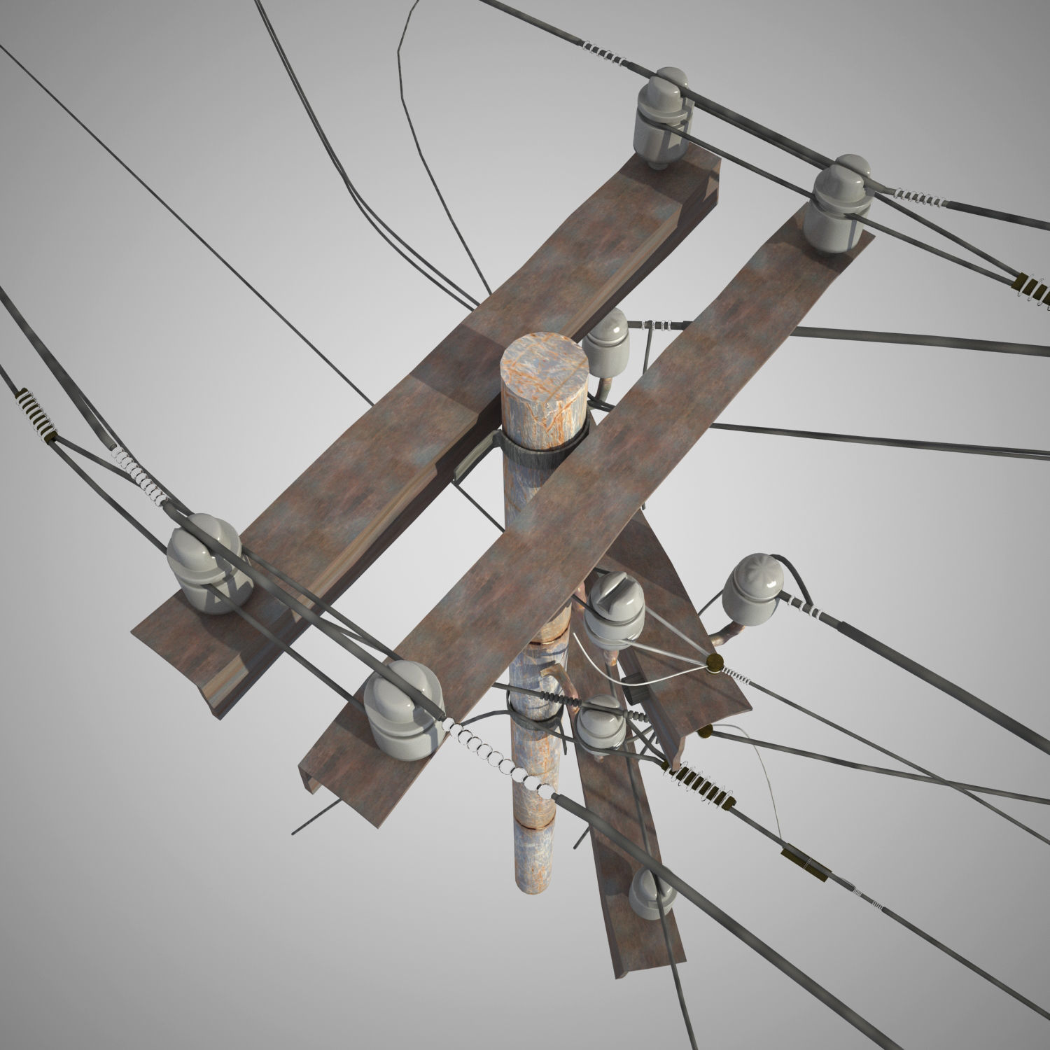 TowerCables power pole - power pole 3D model | CGTrader