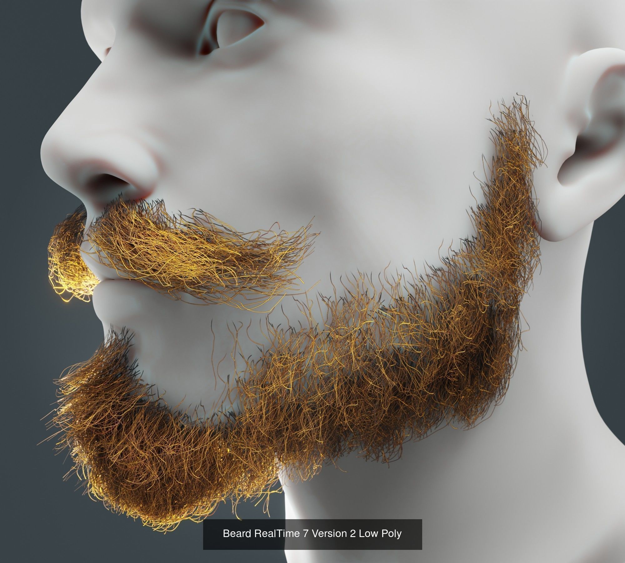 3D Model Collection Beard RealTime Pack Version 2 VR / AR / low-poly ...