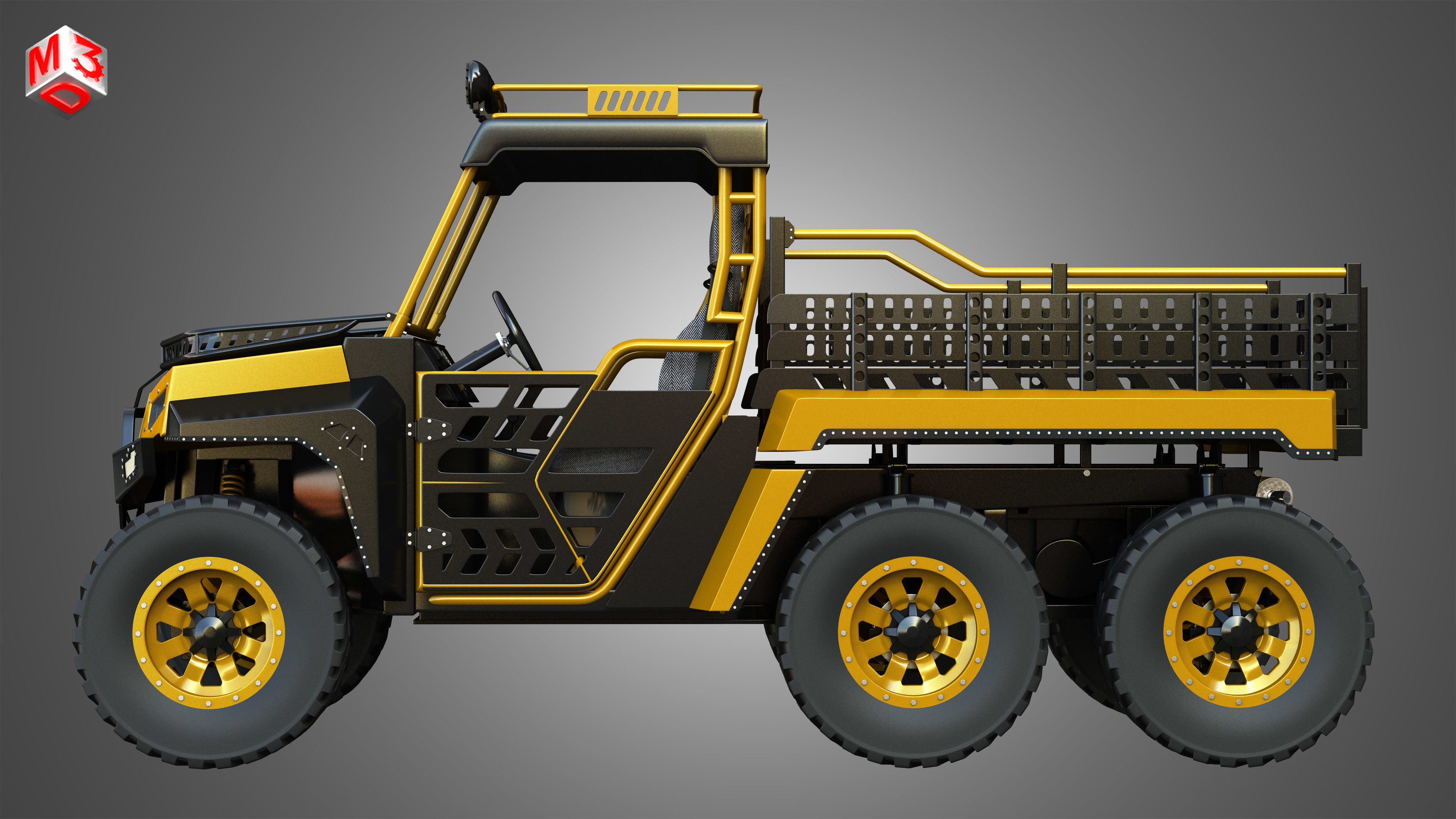 BMS - The Beast 1000 vehicle - Double Axle 3D model | CGTrader